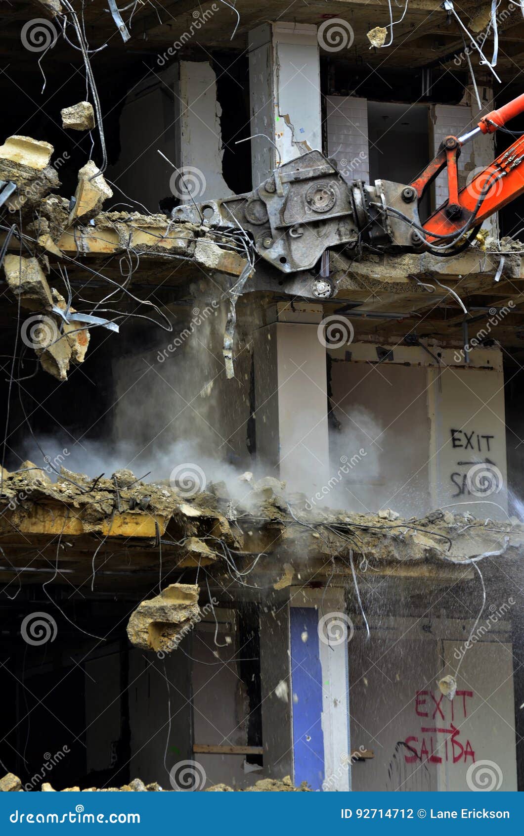 Building Demolition Collapsing Construction Tear Down Stock Photo ...