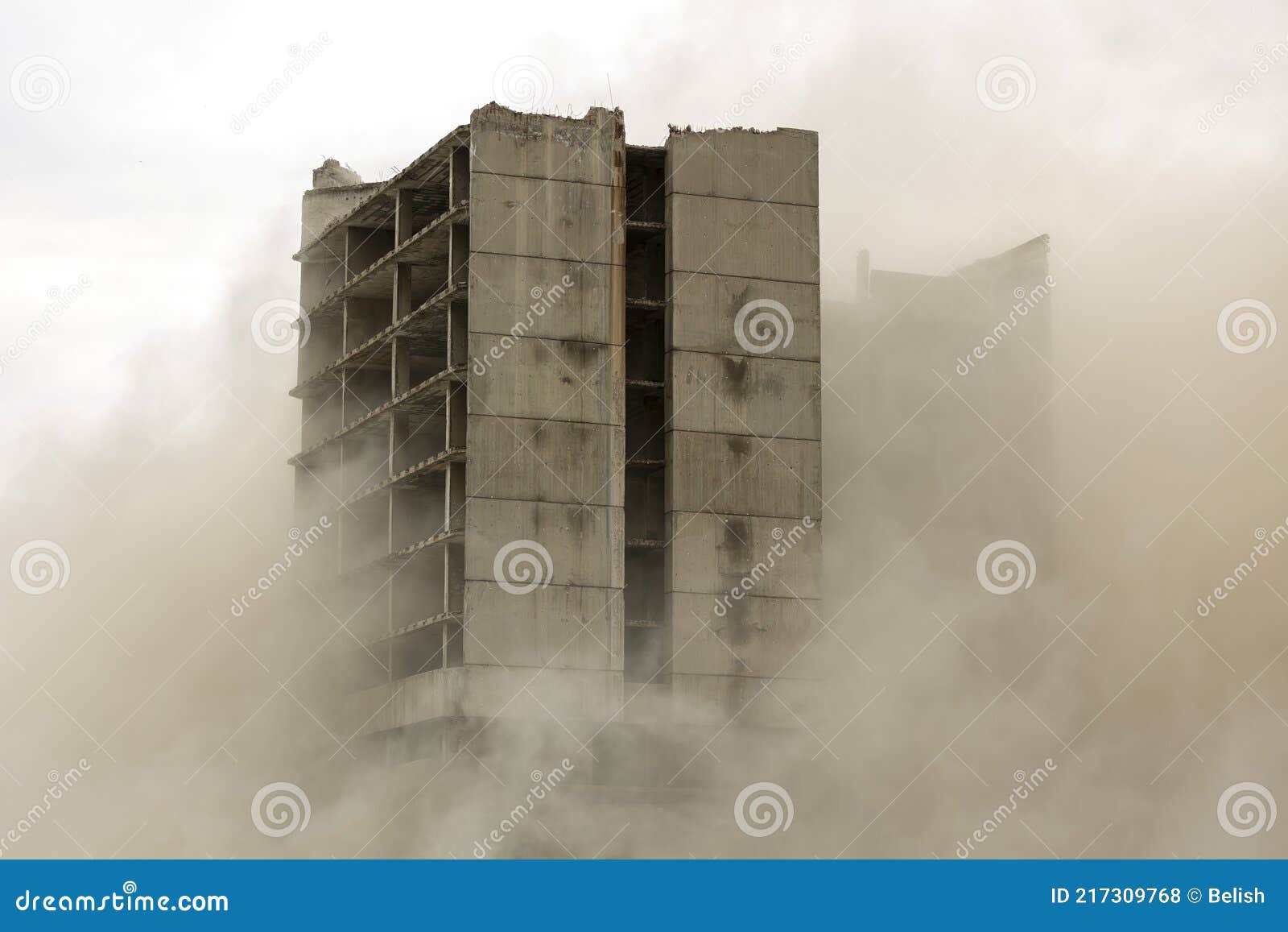 Building Demolition by Controlled Implosion Stock Photo - Image of ...