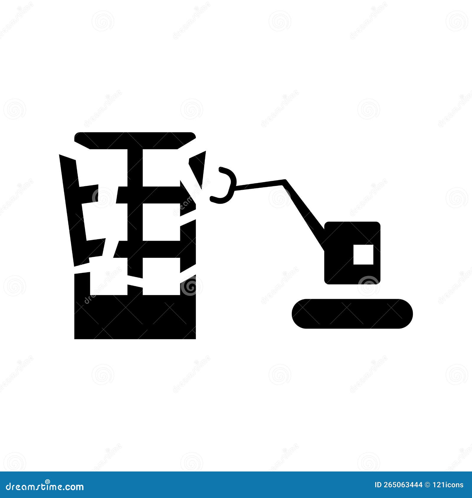 Building, Demolition, Dismantling Icon. Black Vector Graphics Stock ...