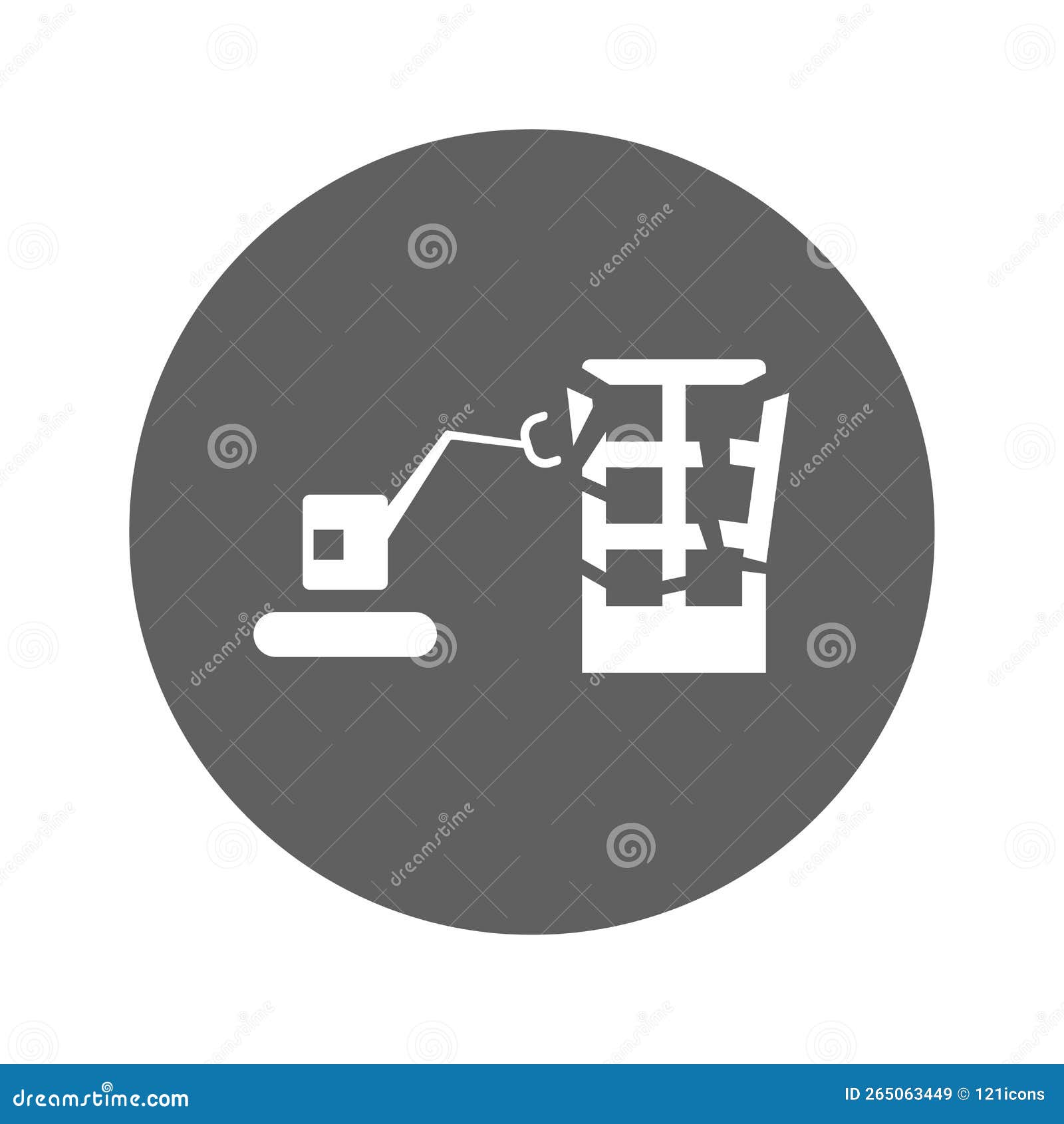 Building, Demolition, Dismantling Icon. Gray Vector Graphics Stock ...