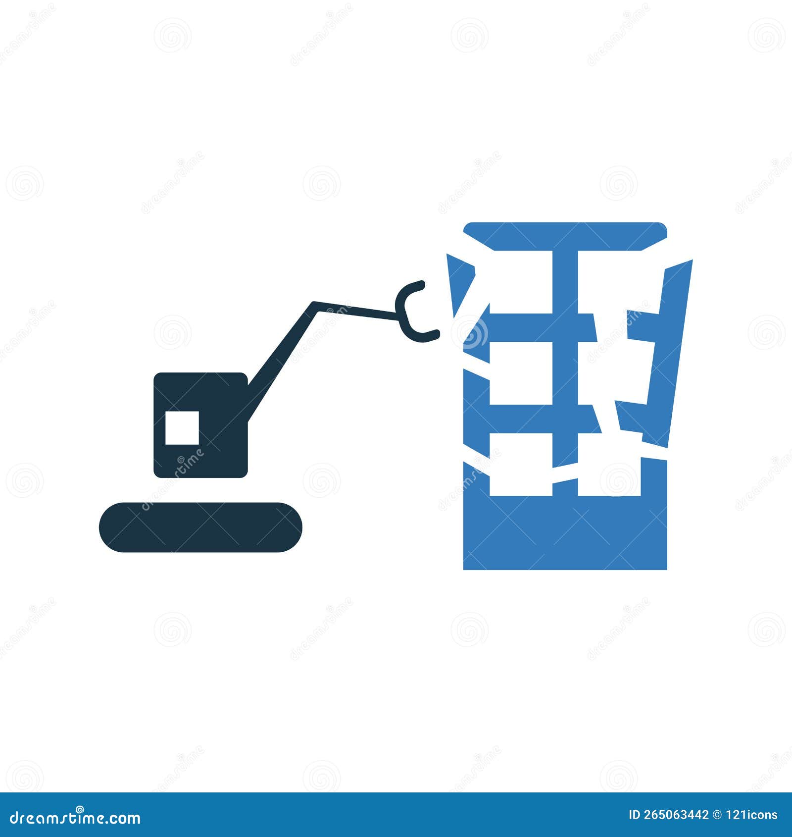 Building, Demolition, Dismantling Icon. Simple Editable Vector Graphics ...
