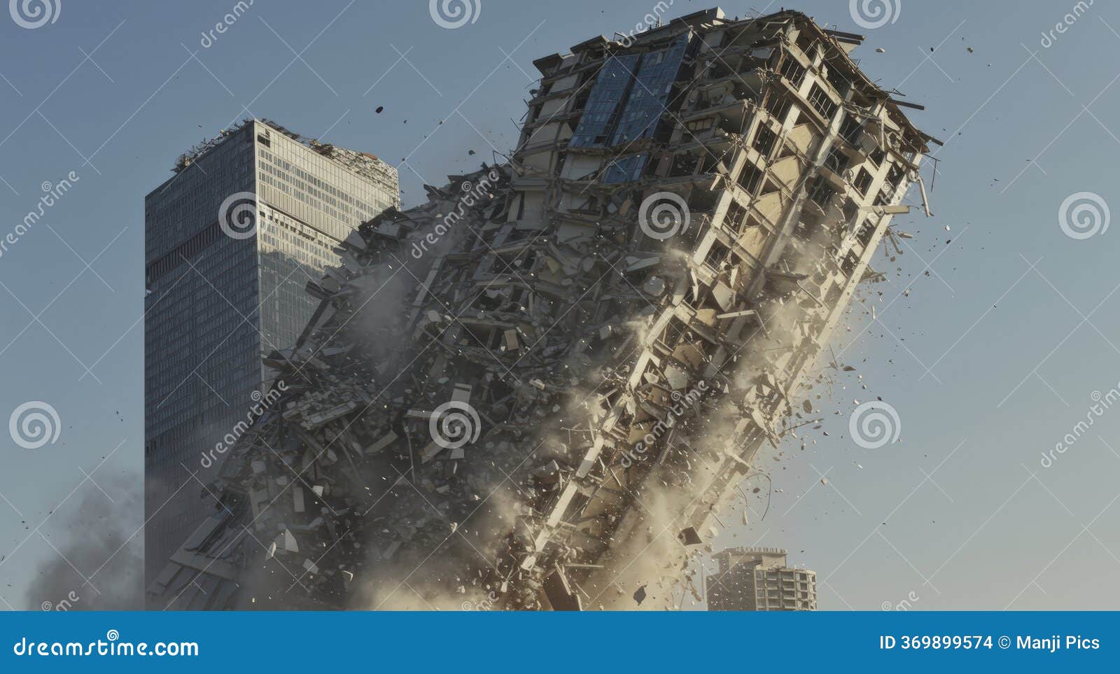 Building Demolition By Controlled Implosion. Royalty-Free Stock Photo ...
