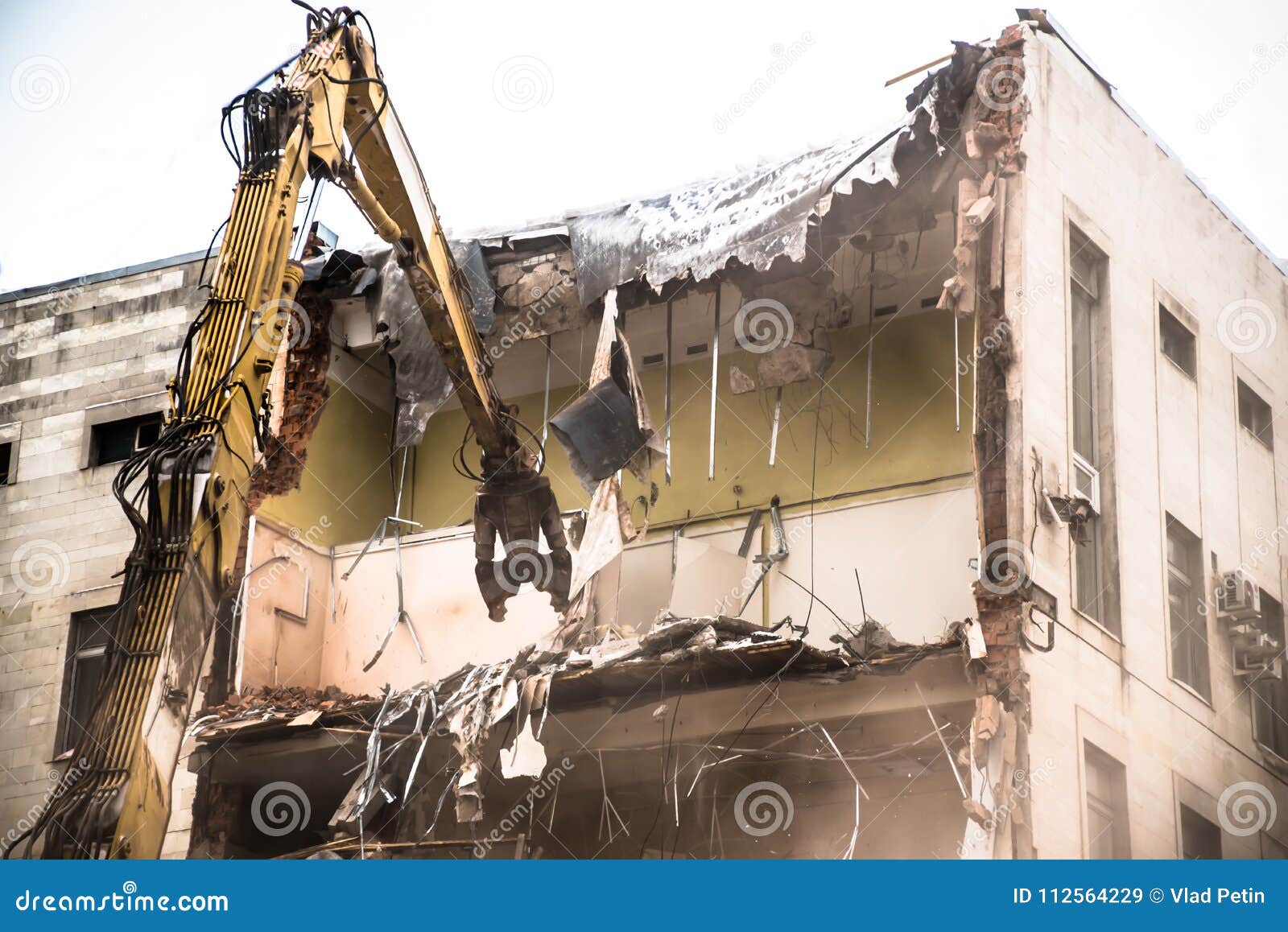 Building Demolition with Hydraulic Crashers Editorial Stock Image ...