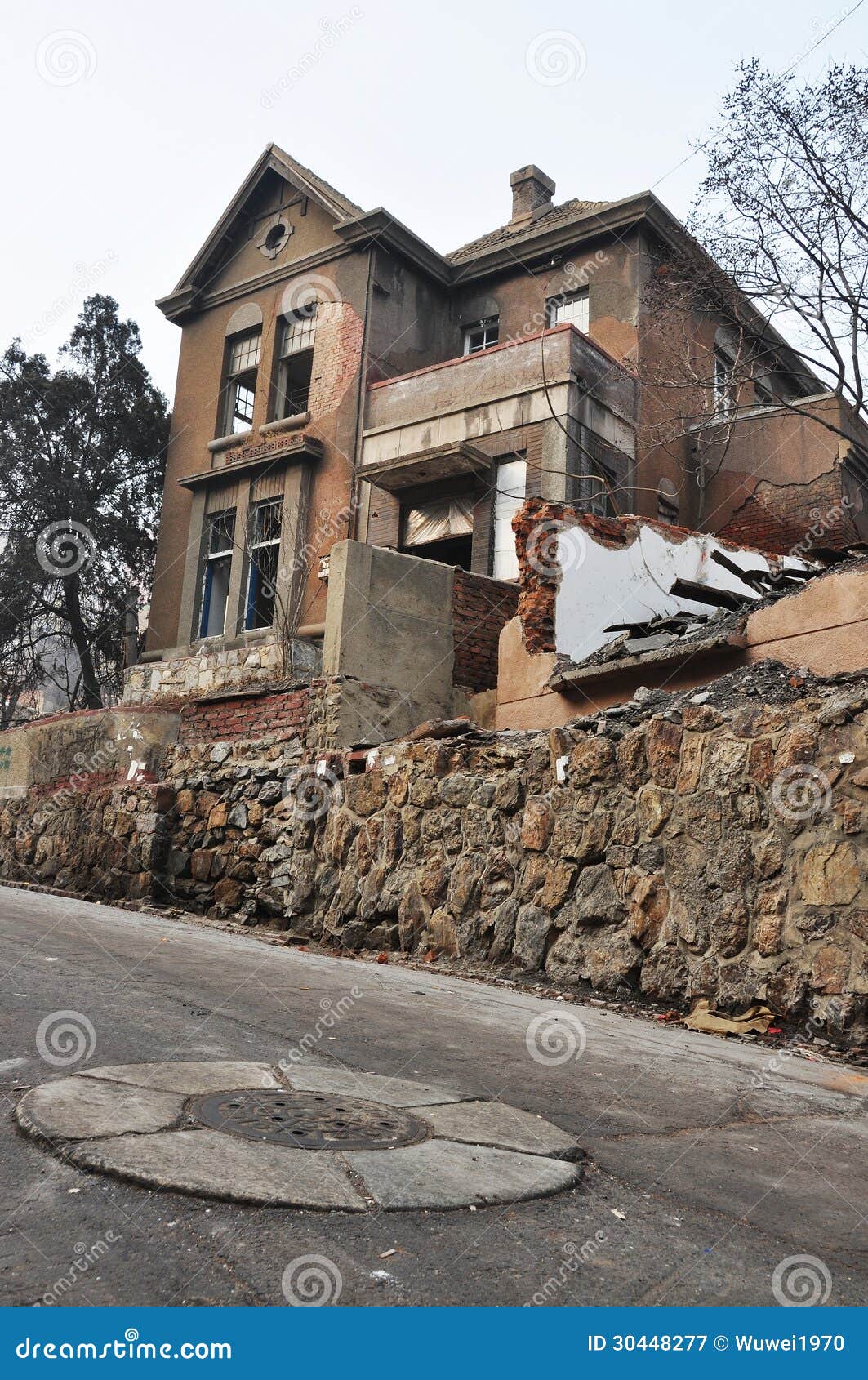 Building Demolition for New Modern House Stock Image - Image of ...