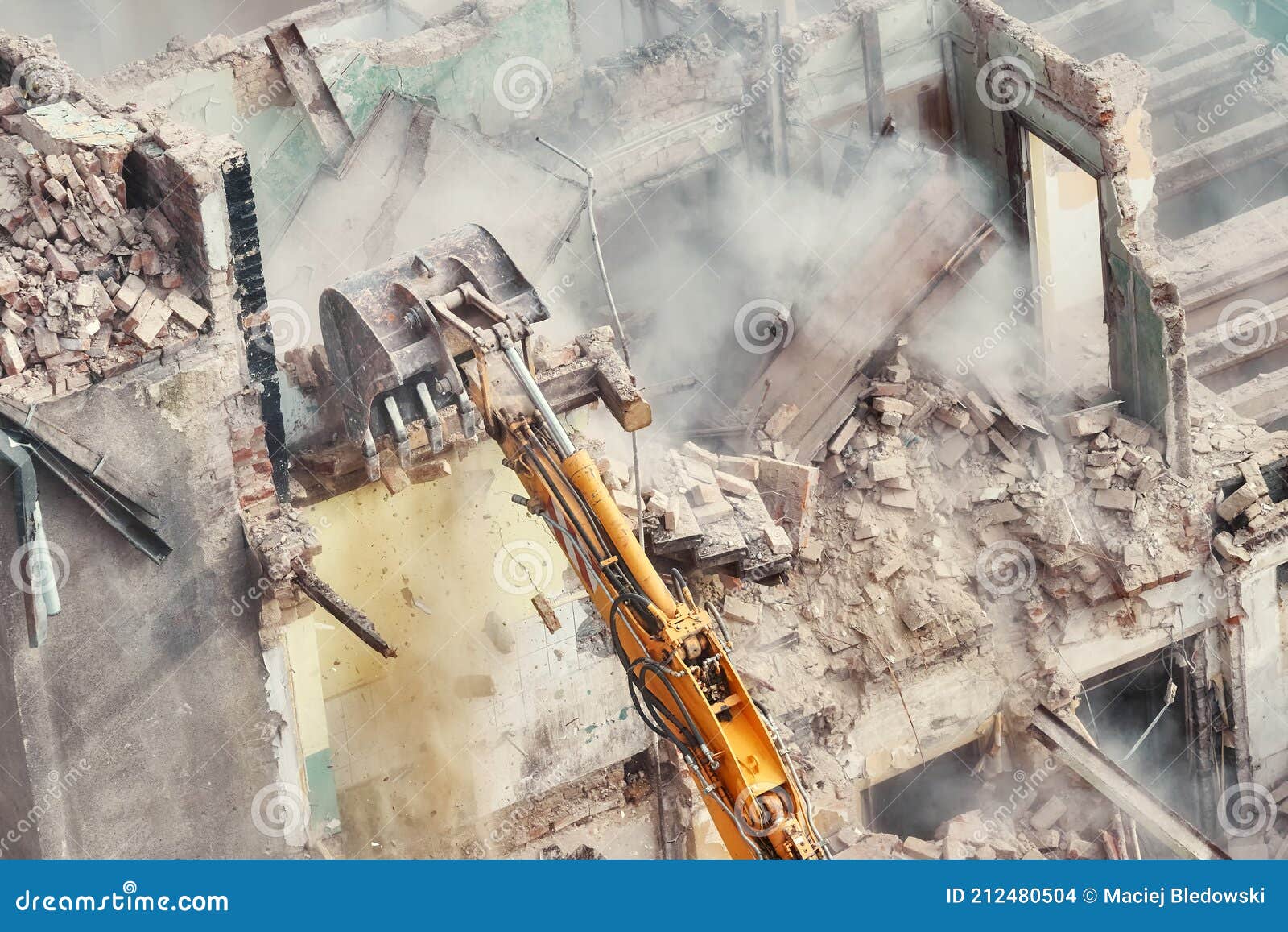 Building Demolition in Progress, View from Above Stock Photo - Image of ...