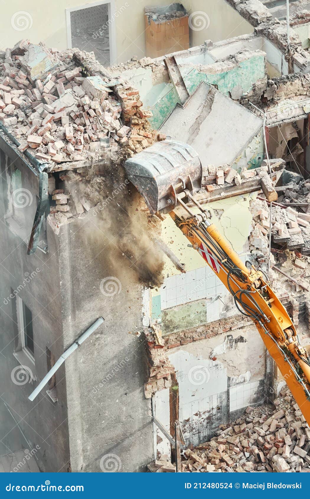 Building Demolition in Progress, View from Above Stock Photo - Image of ...