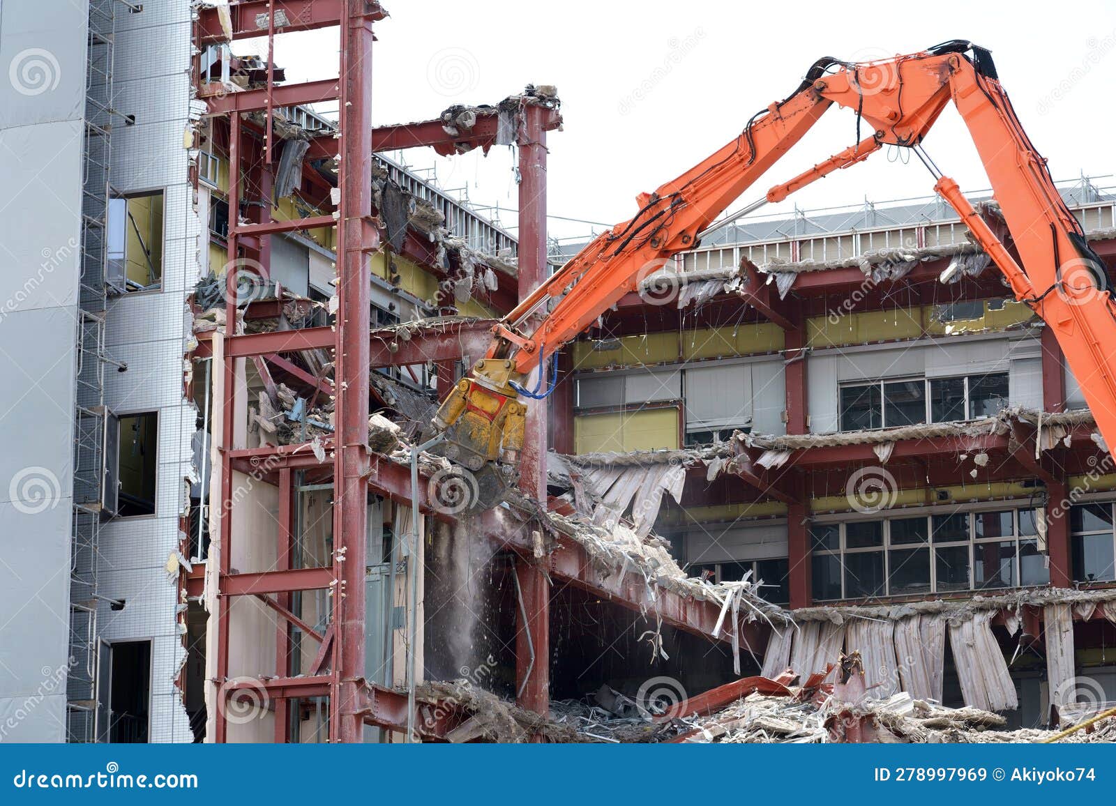 Building demolition work stock image. Image of construction - 278997969