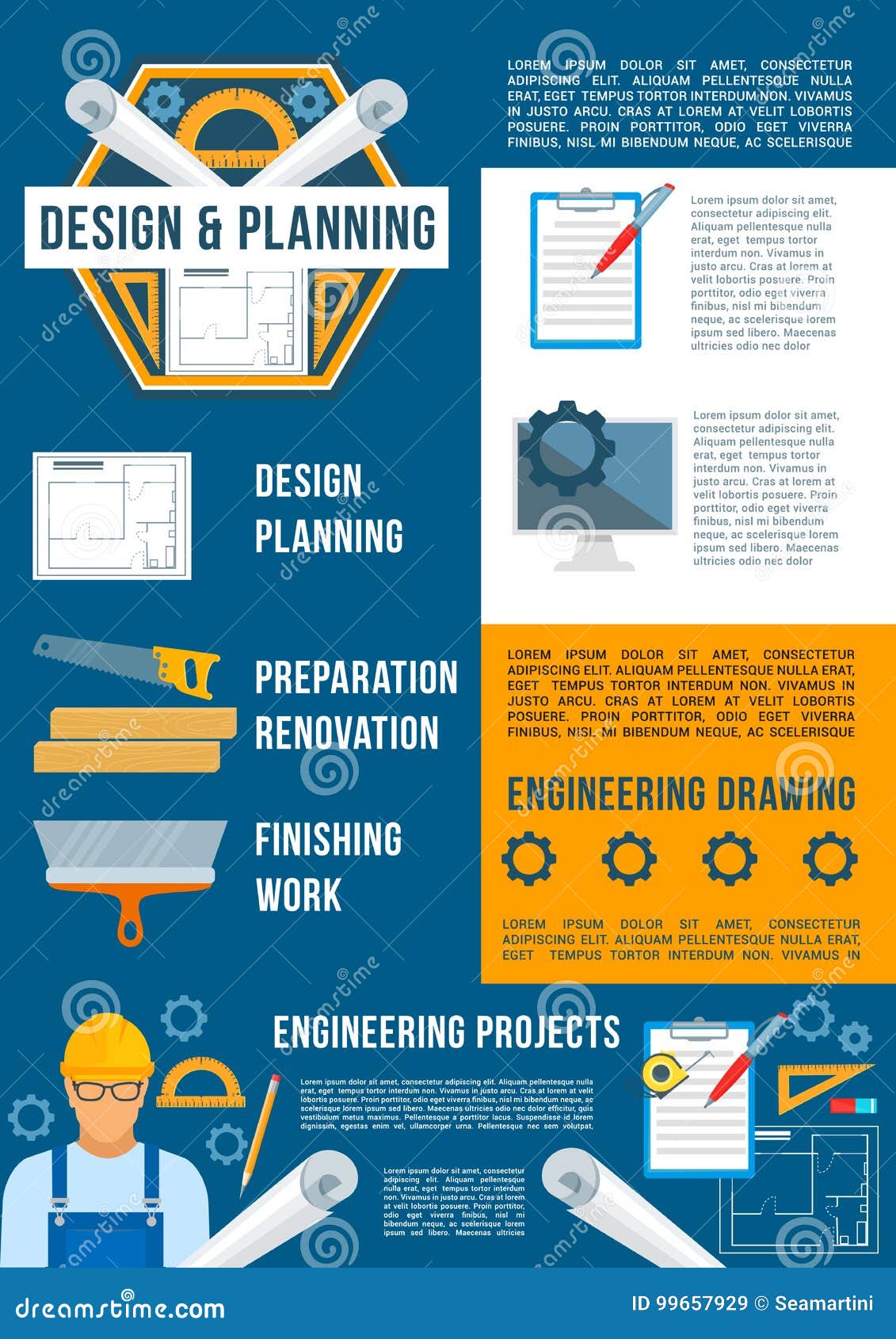 Construction and Building Industry Poster Stock Vector - Illustration ...