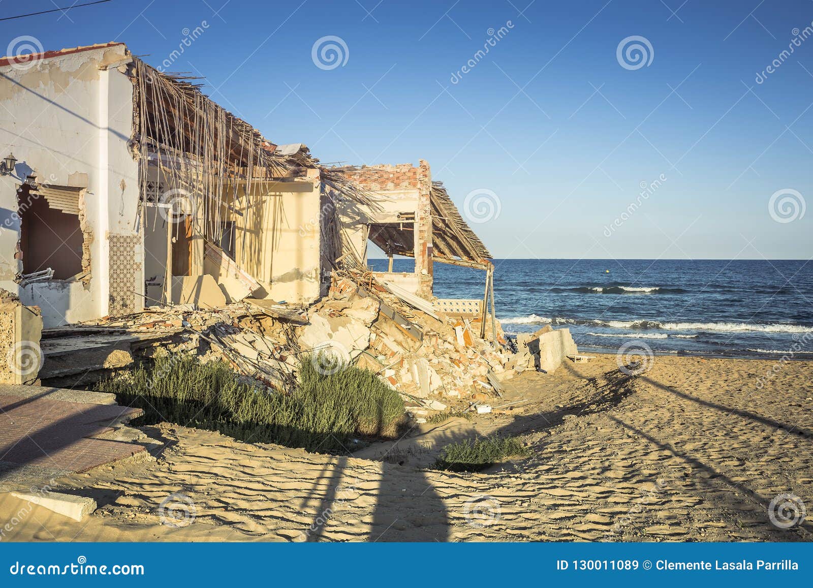 Destruction by Impact of Climate Change Stock Image - Image of concrete ...