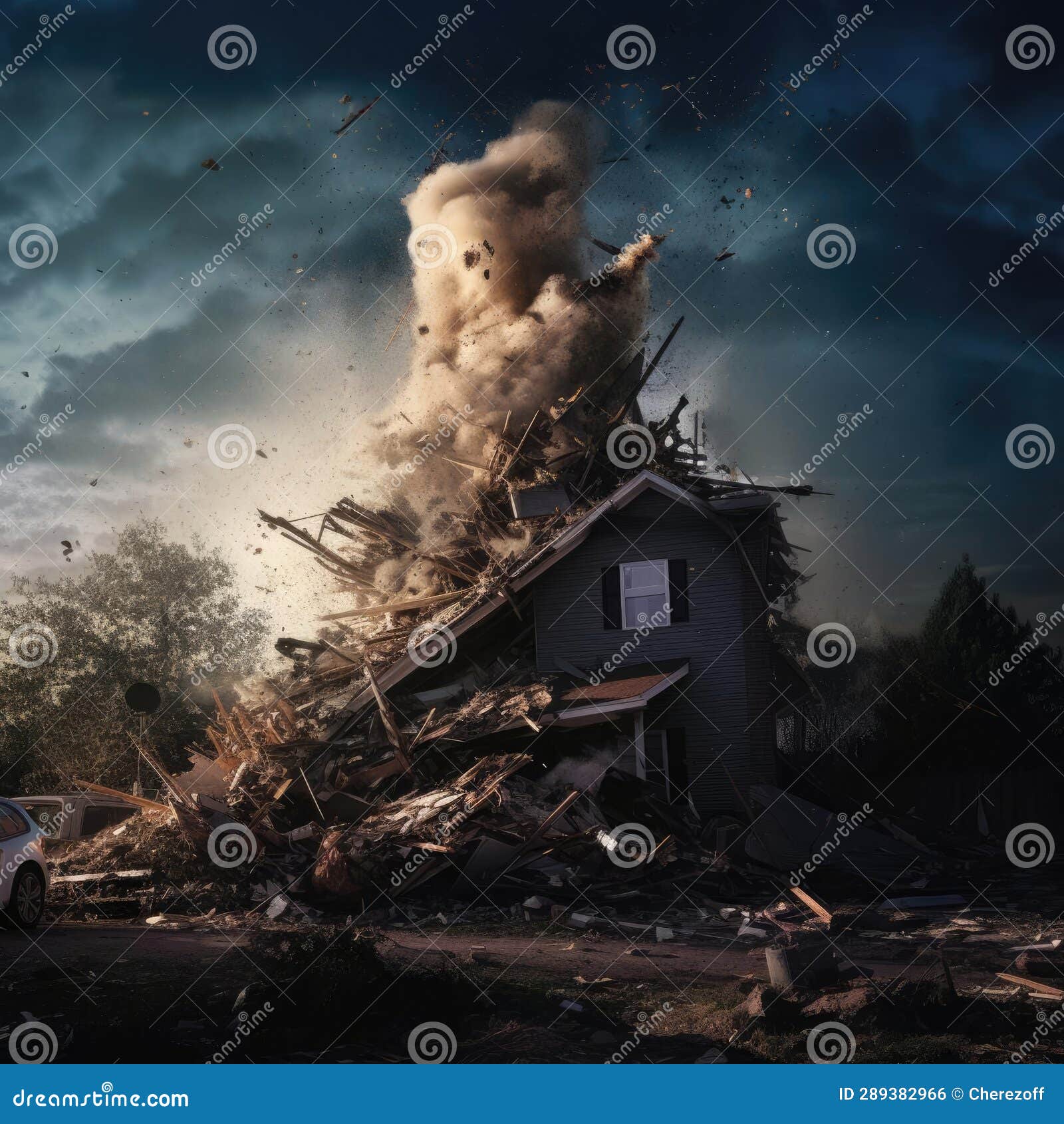 A Building Destroyed by a Tornado Stock Photo - Image of severe ...