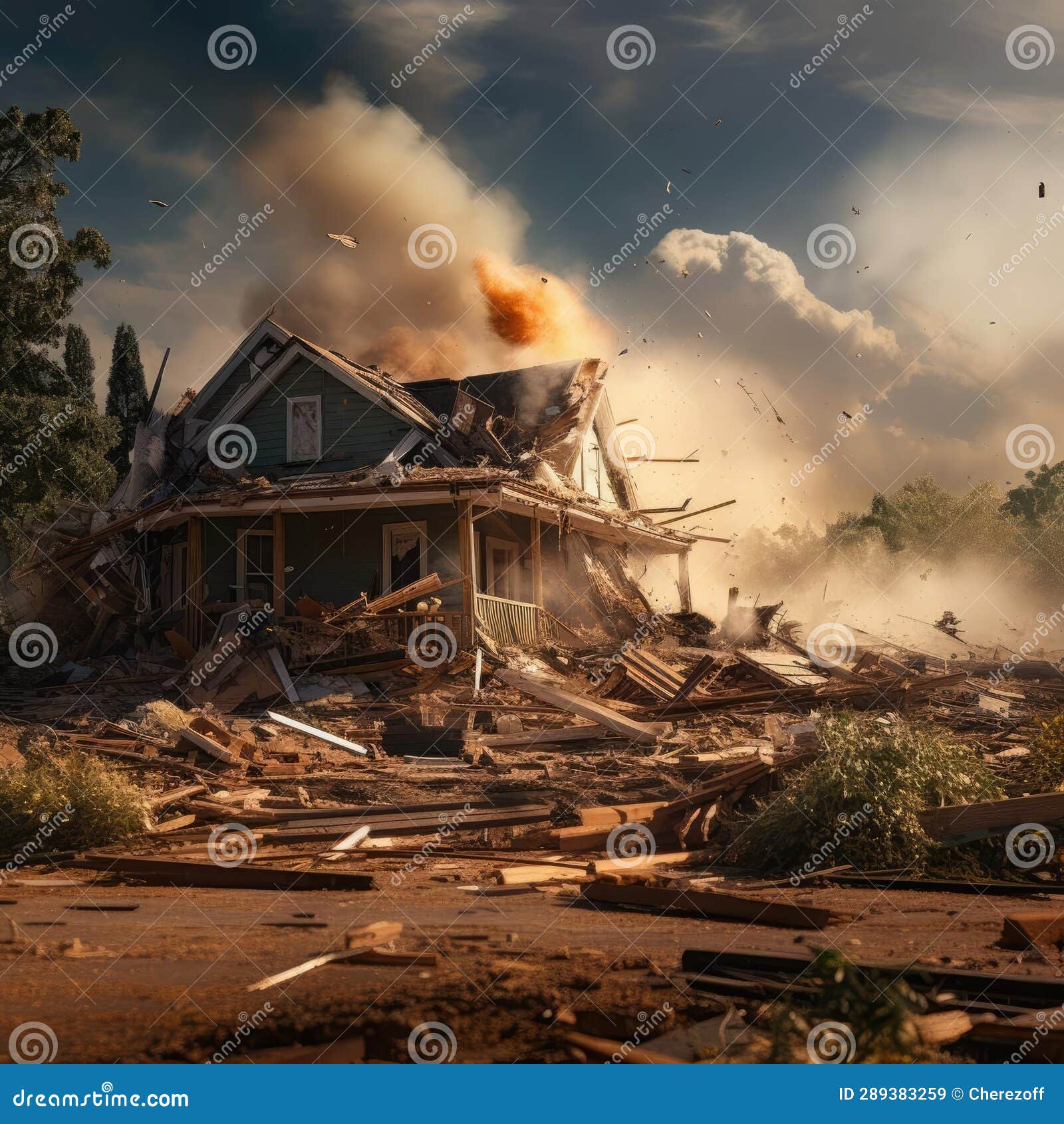 A Building Destroyed by a Tornado Stock Image - Image of loss ...