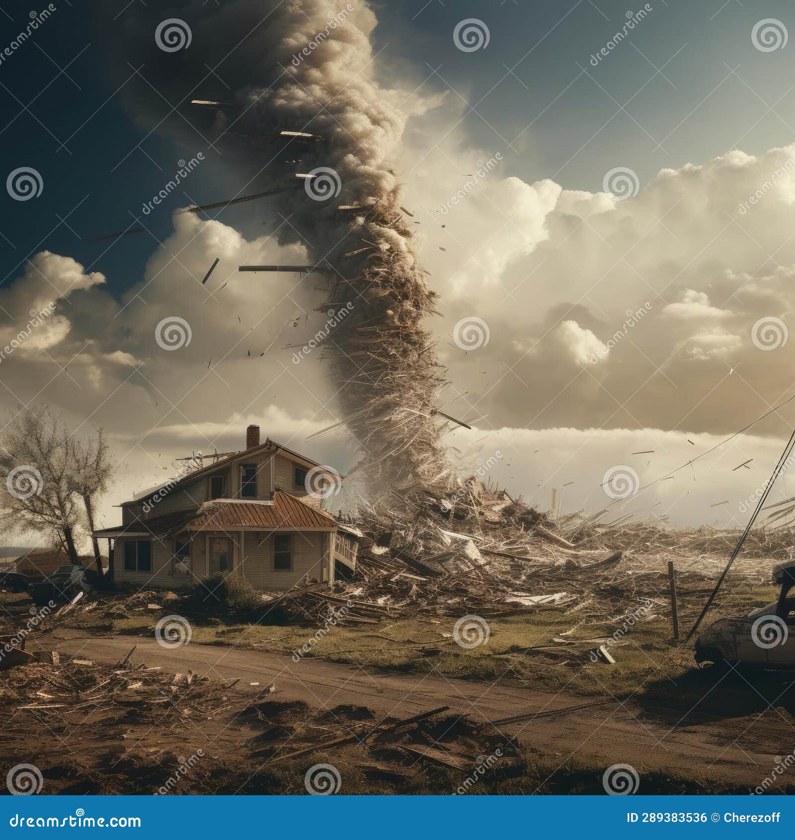 A Building Destroyed by a Tornado Stock Photo - Image of aftermath, building: 289383536