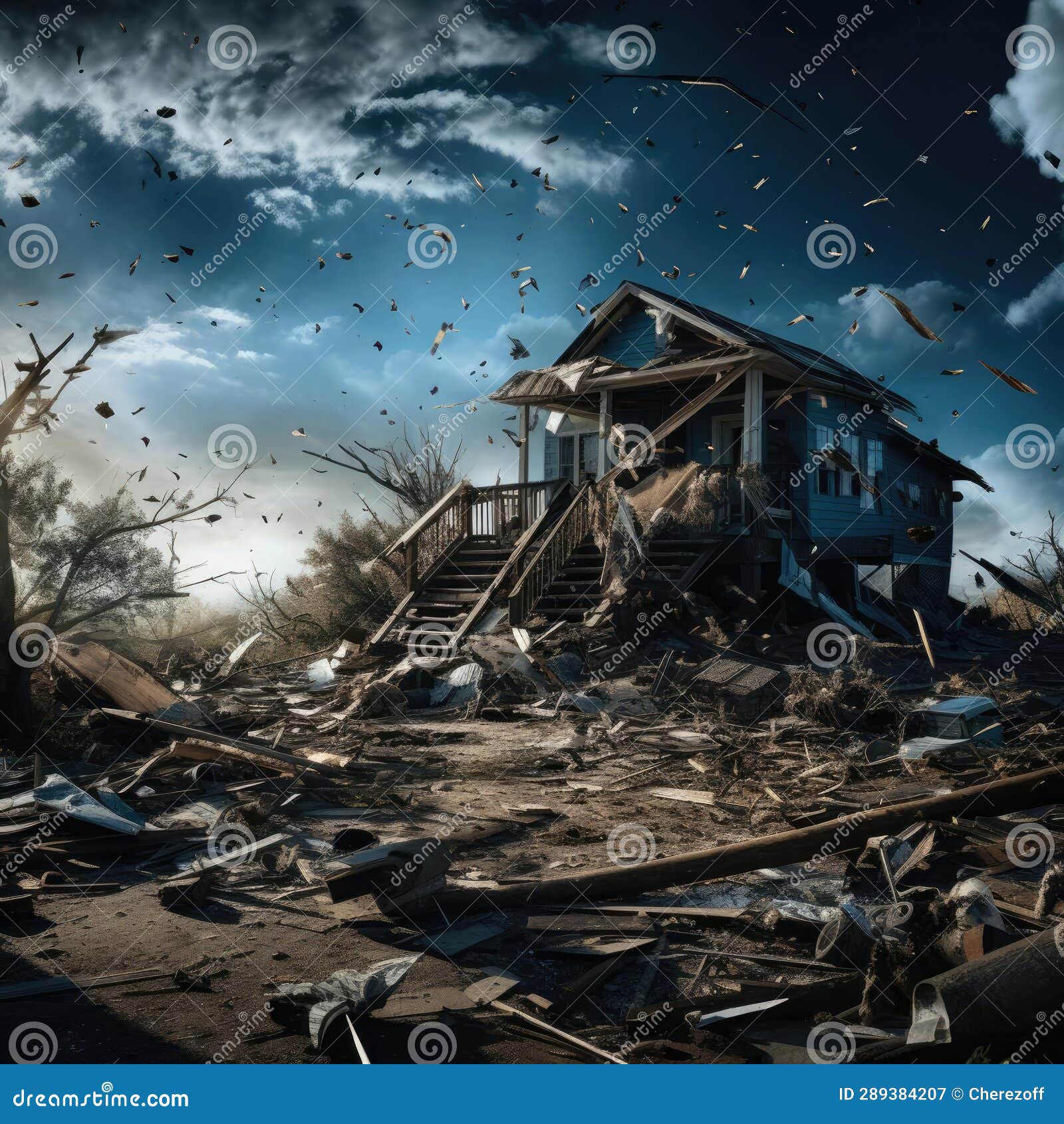 A Building Destroyed by a Tornado Stock Image - Image of insurance ...