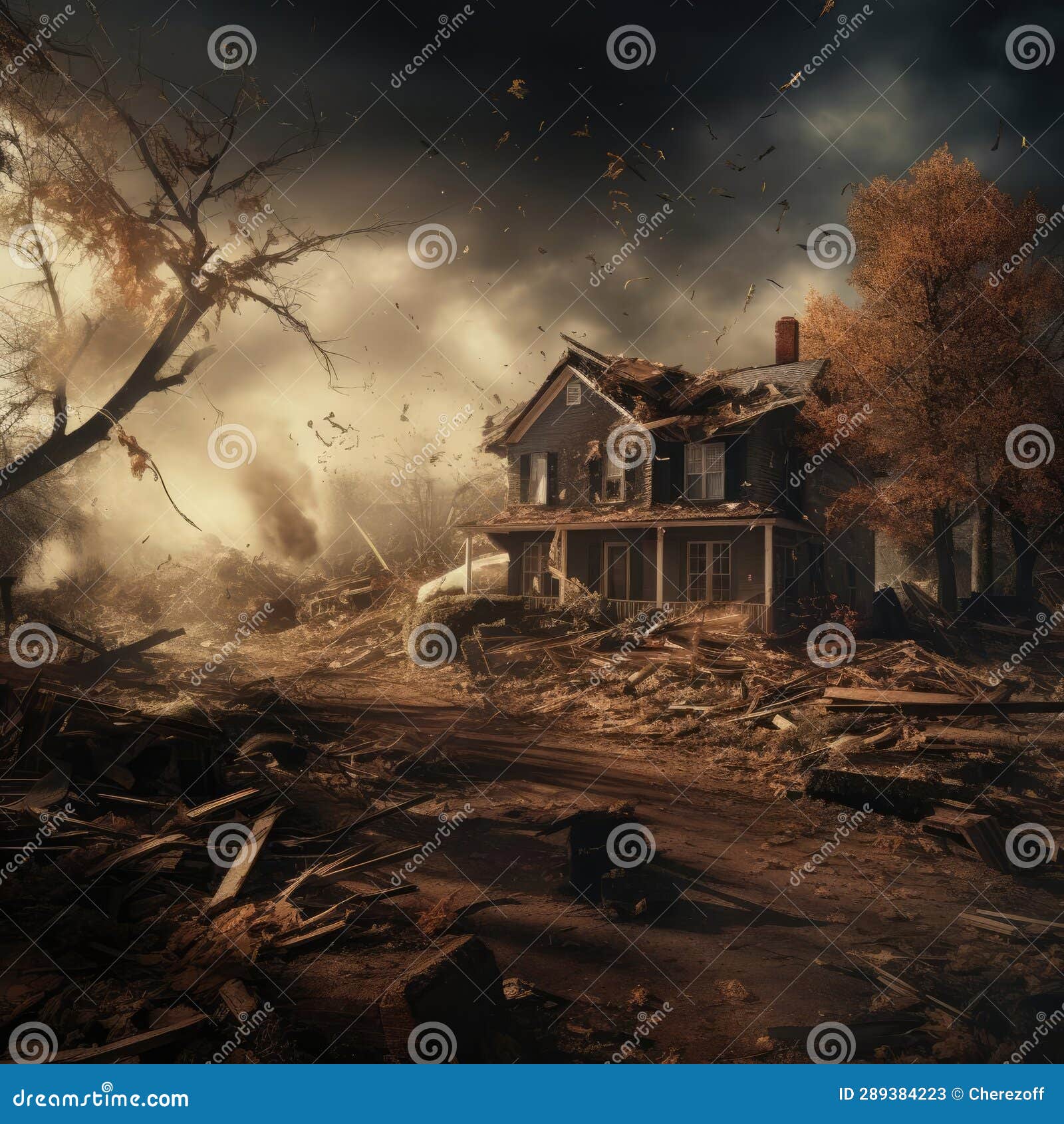 A Building Destroyed by a Tornado Stock Image - Image of catastrophe ...