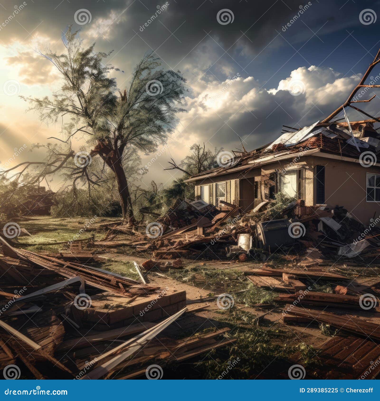 A Building Destroyed by a Tornado Stock Image - Image of earthquake ...