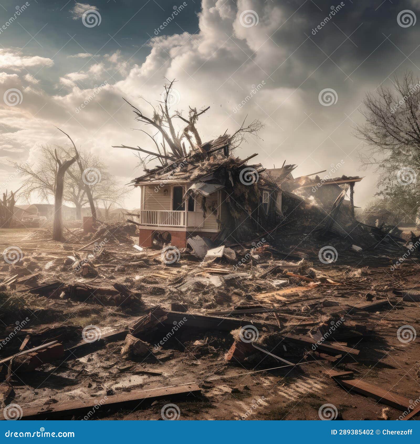 A Building Destroyed by a Tornado Stock Photo - Image of earthquake ...