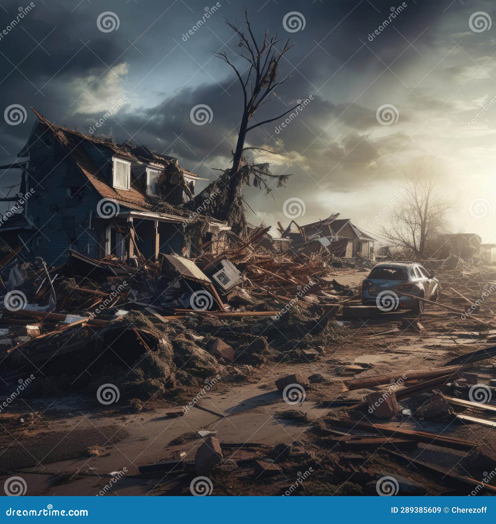 A Building Destroyed by a Tornado Stock Image - Image of catastrophe ...
