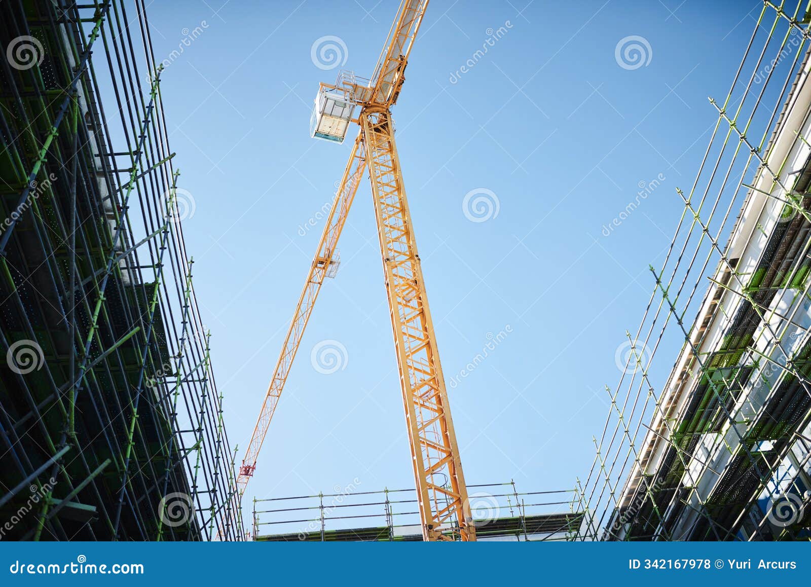 Building, Development and Equipment in Construction Site with Crane ...