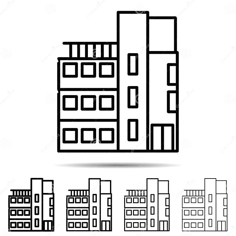 Building Different Shapes Icon. Simple Thin Line, Outline Vector of Building Icons for UI and UX ...