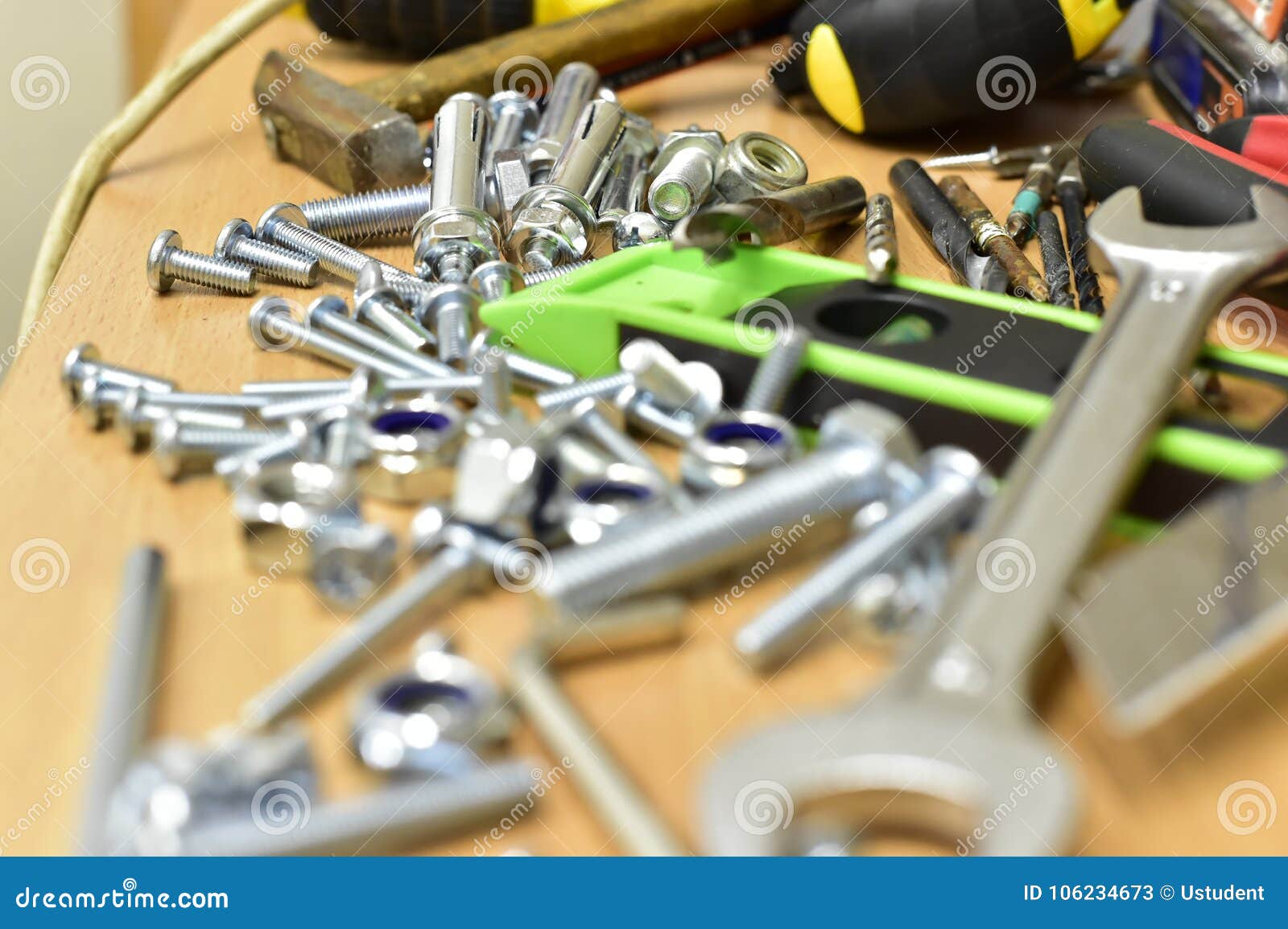 Construction and Tools on the Table Stock Image - Image of ...