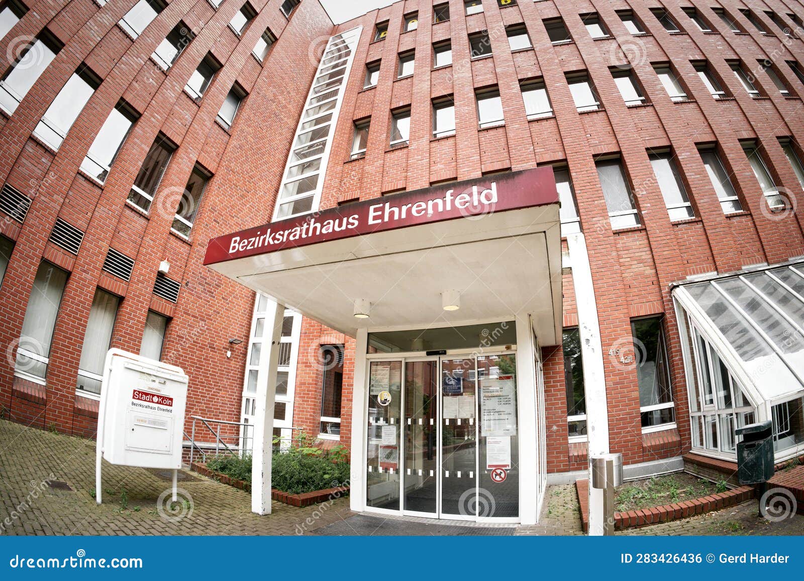 Building of the District Town Hall in the Cologne District of Ehrenfeld ...