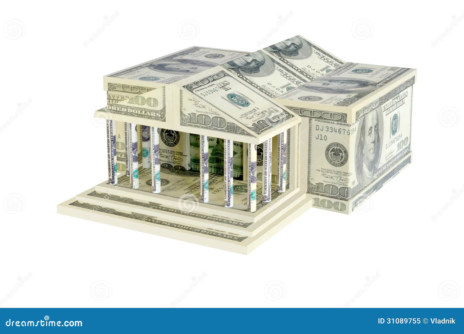 The Building of Dollar Bills Stock Illustration - Illustration of ...