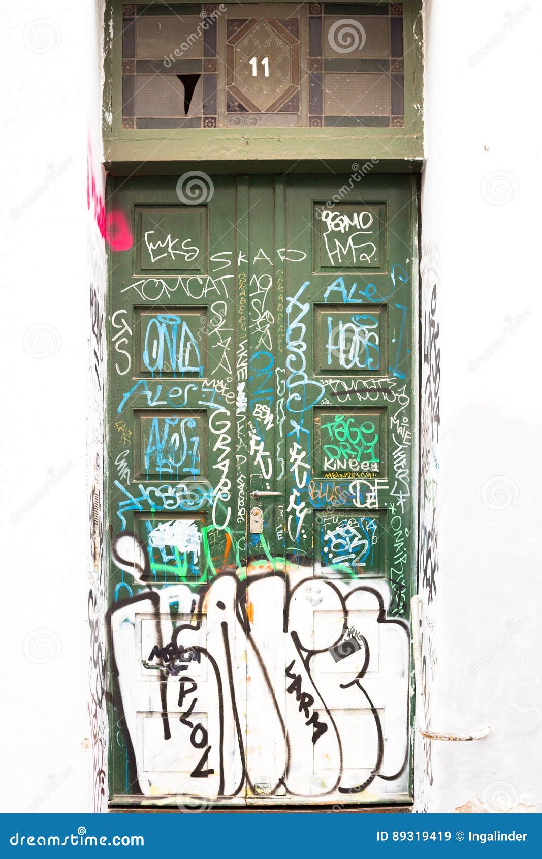 A Building Door with Graffitis Editorial Stock Image - Image of ...