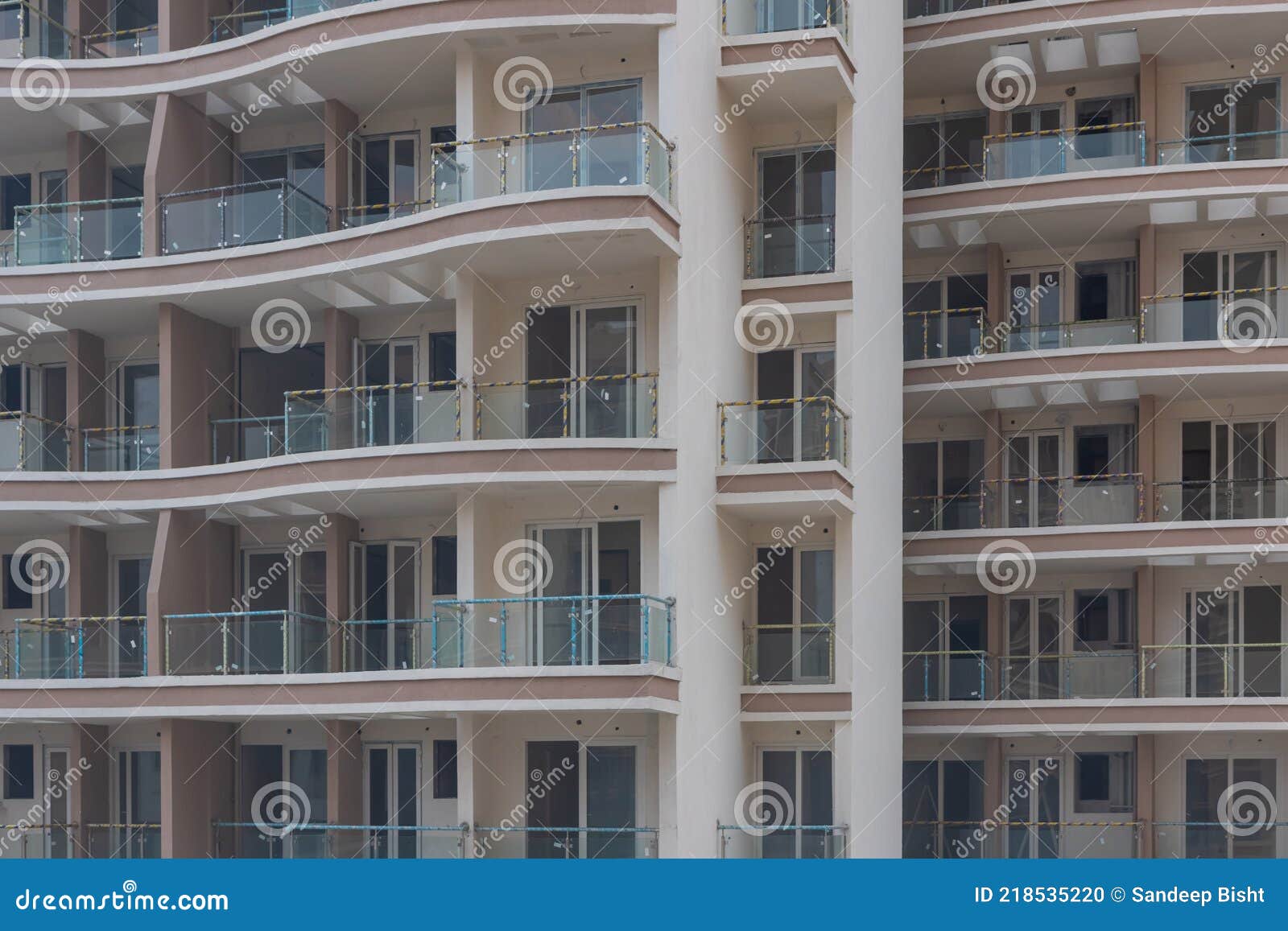 A Building with Doors, Windows and with Modern Looking Exteriors Stock ...
