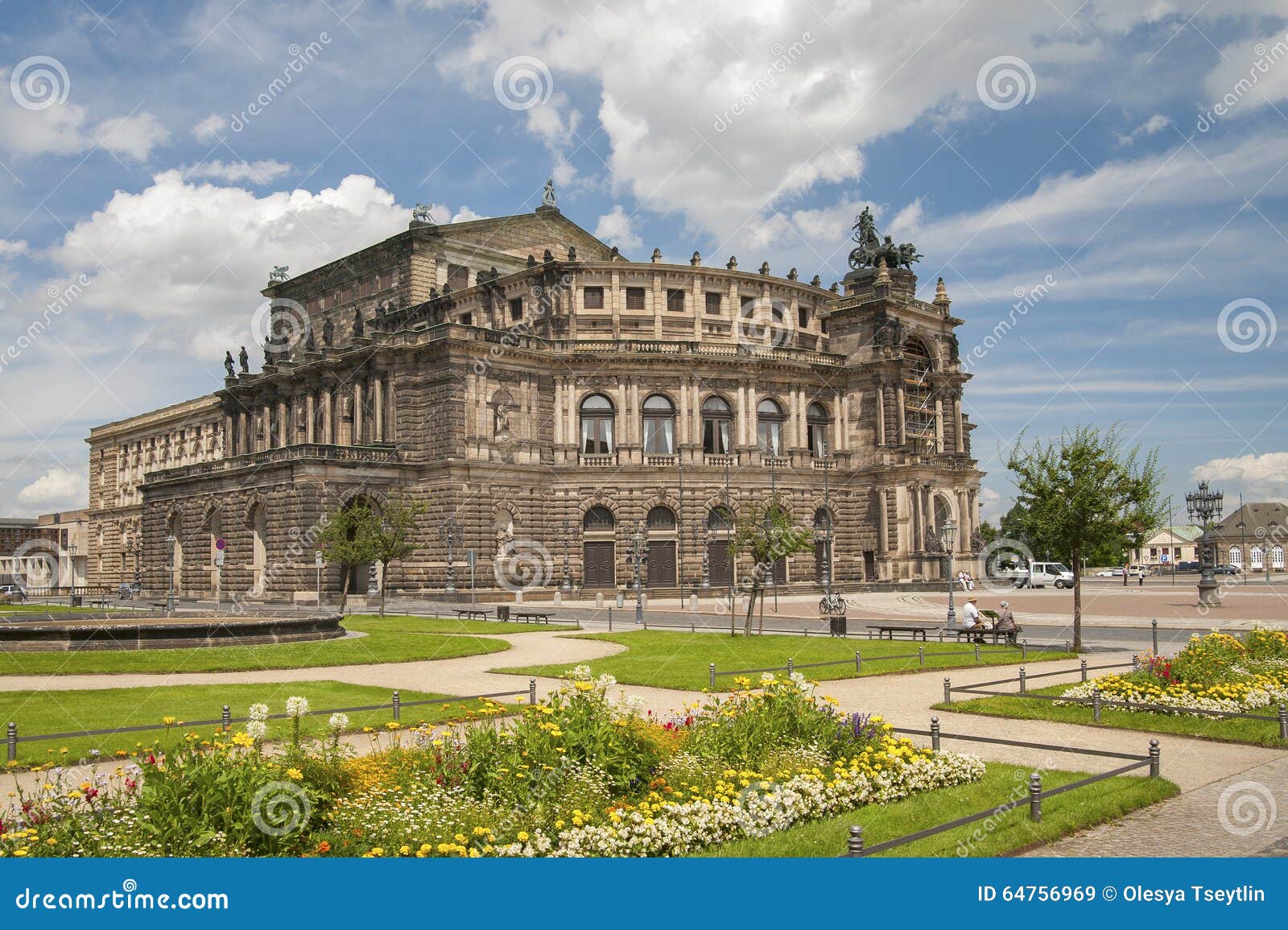 The Building of the Dresden State Opera (Semper Opera House). Stock ...