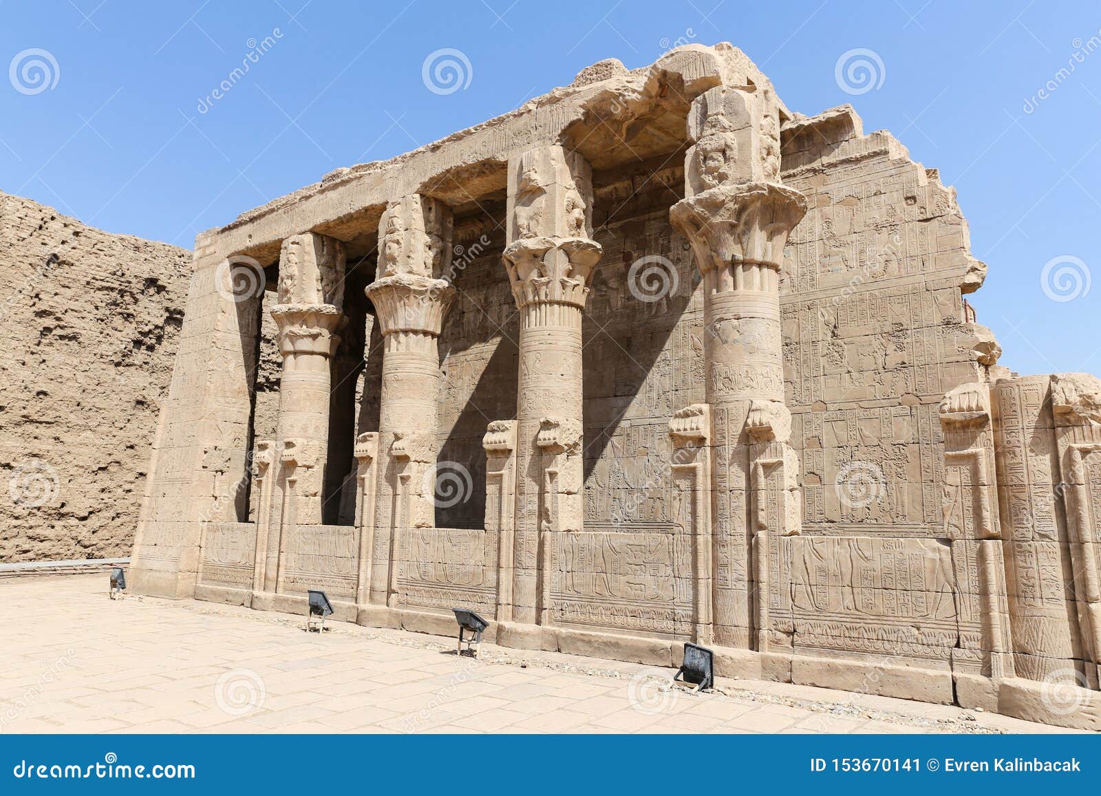 Building in Edfu Temple, Edfu, Egypt Stock Image - Image of landmark ...