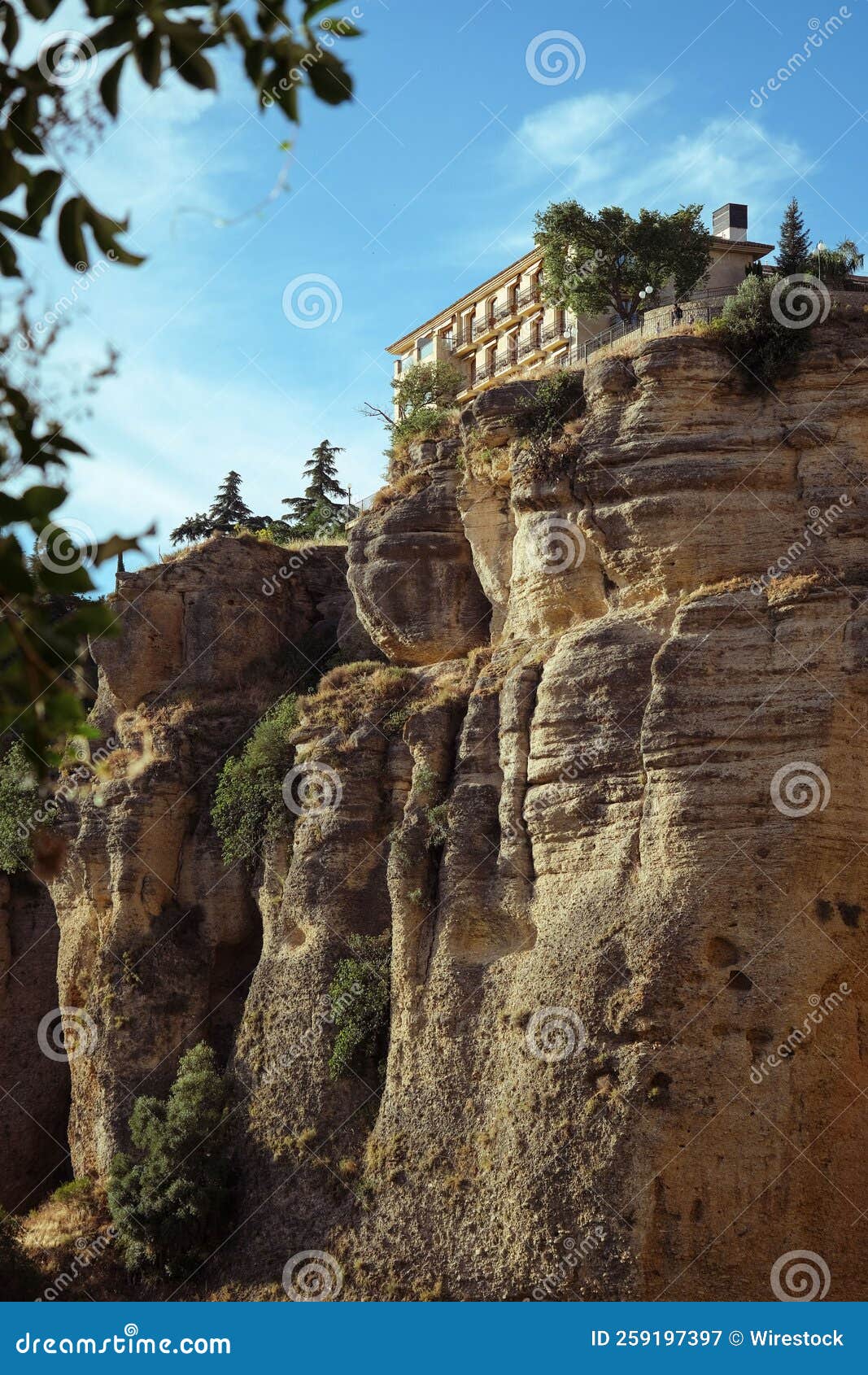 Building at the Edge of a Cliff Stock Image - Image of nature, high ...