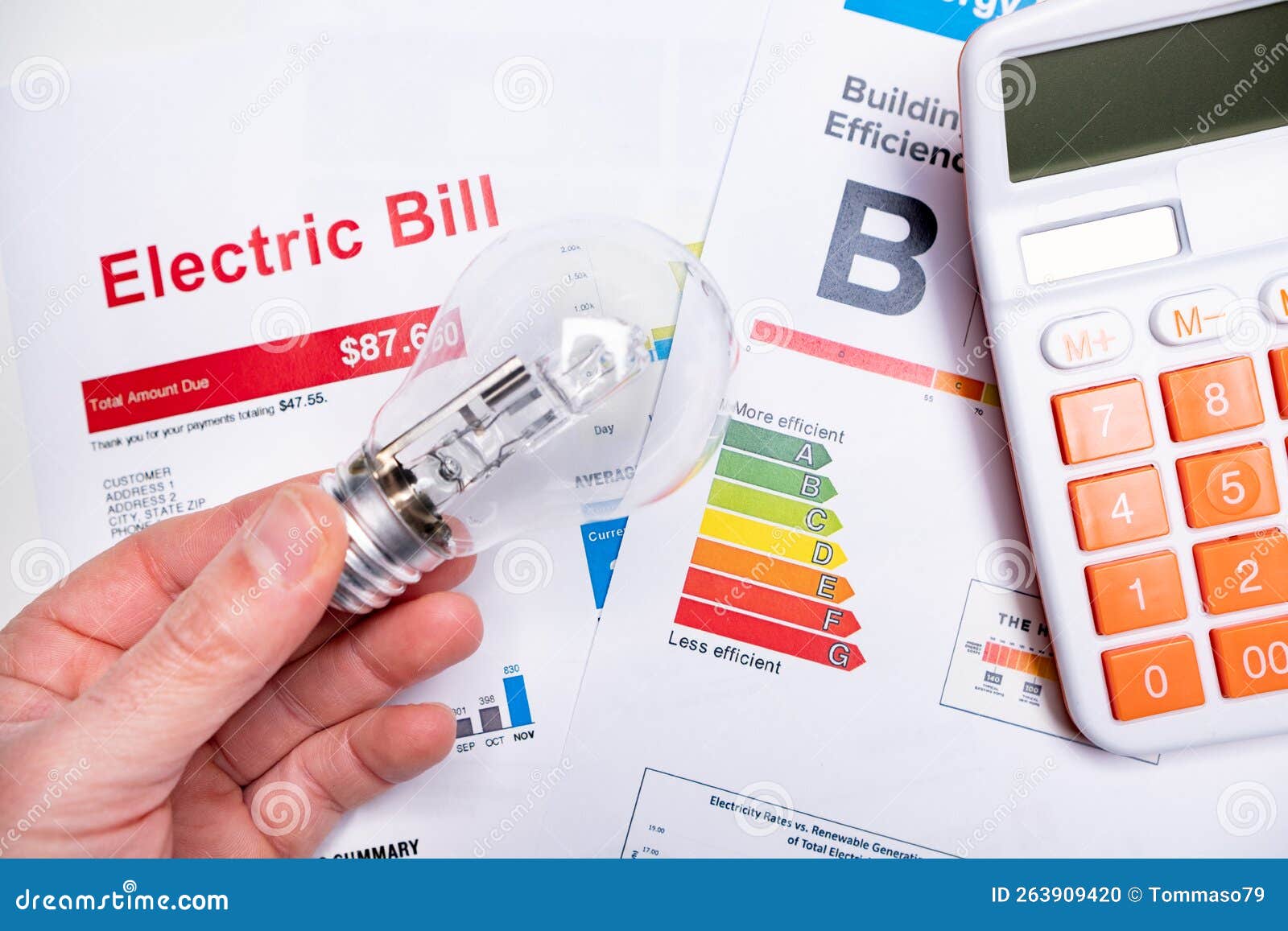 Building Efficiency Class Energy Label Consumption Concept Stock Photo ...