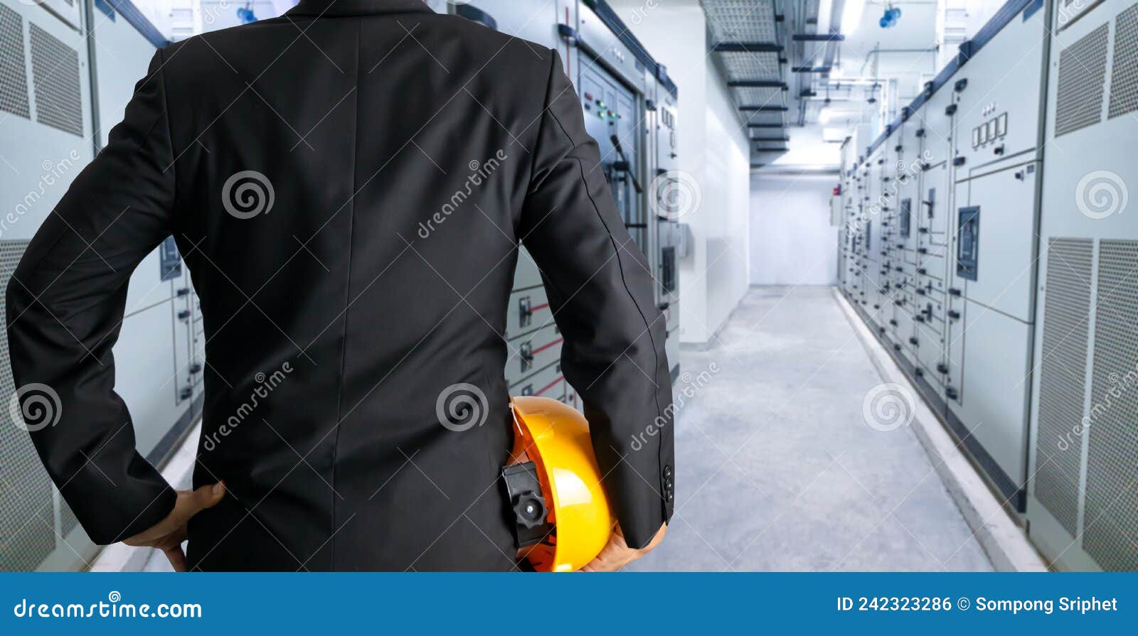Building Electrical Control Room Inspection by Engineer Stock Photo ...