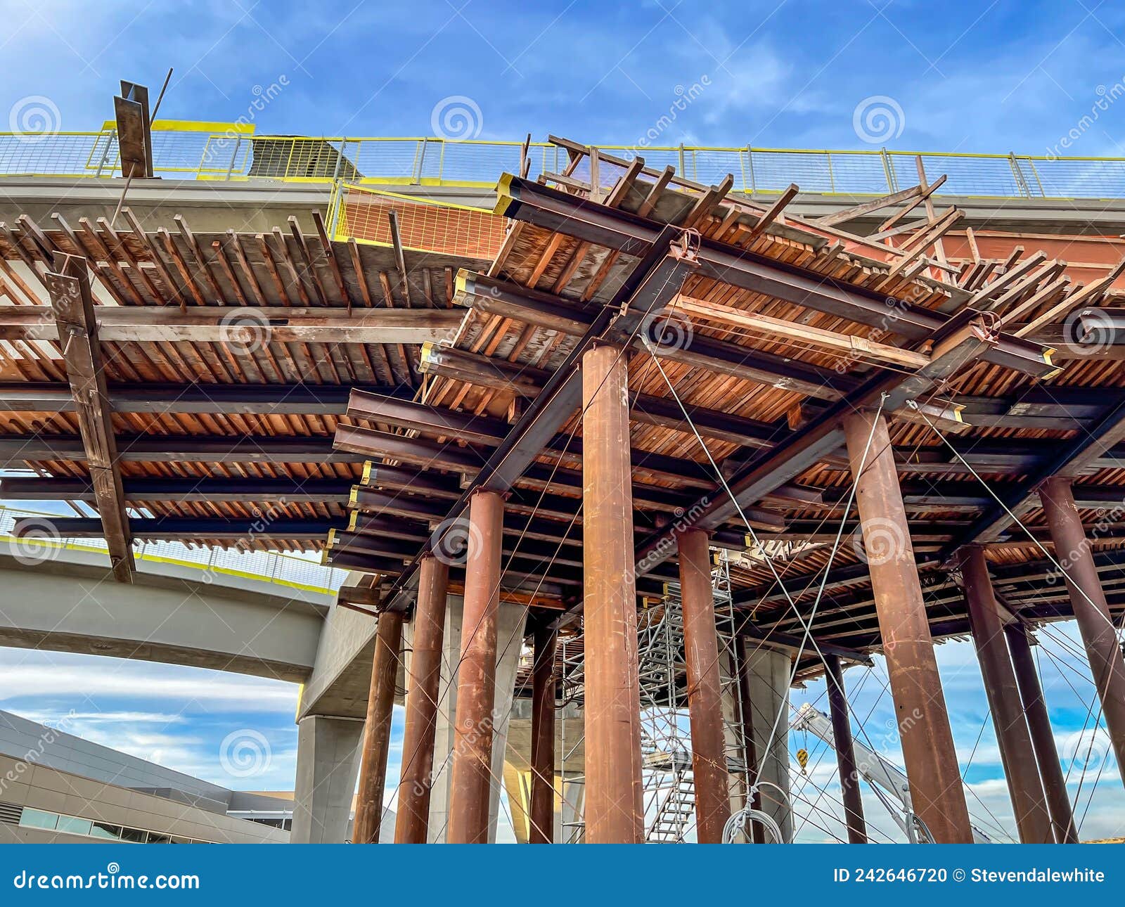 Bracing and Support in Place for a Overhead Freeway Construction ...