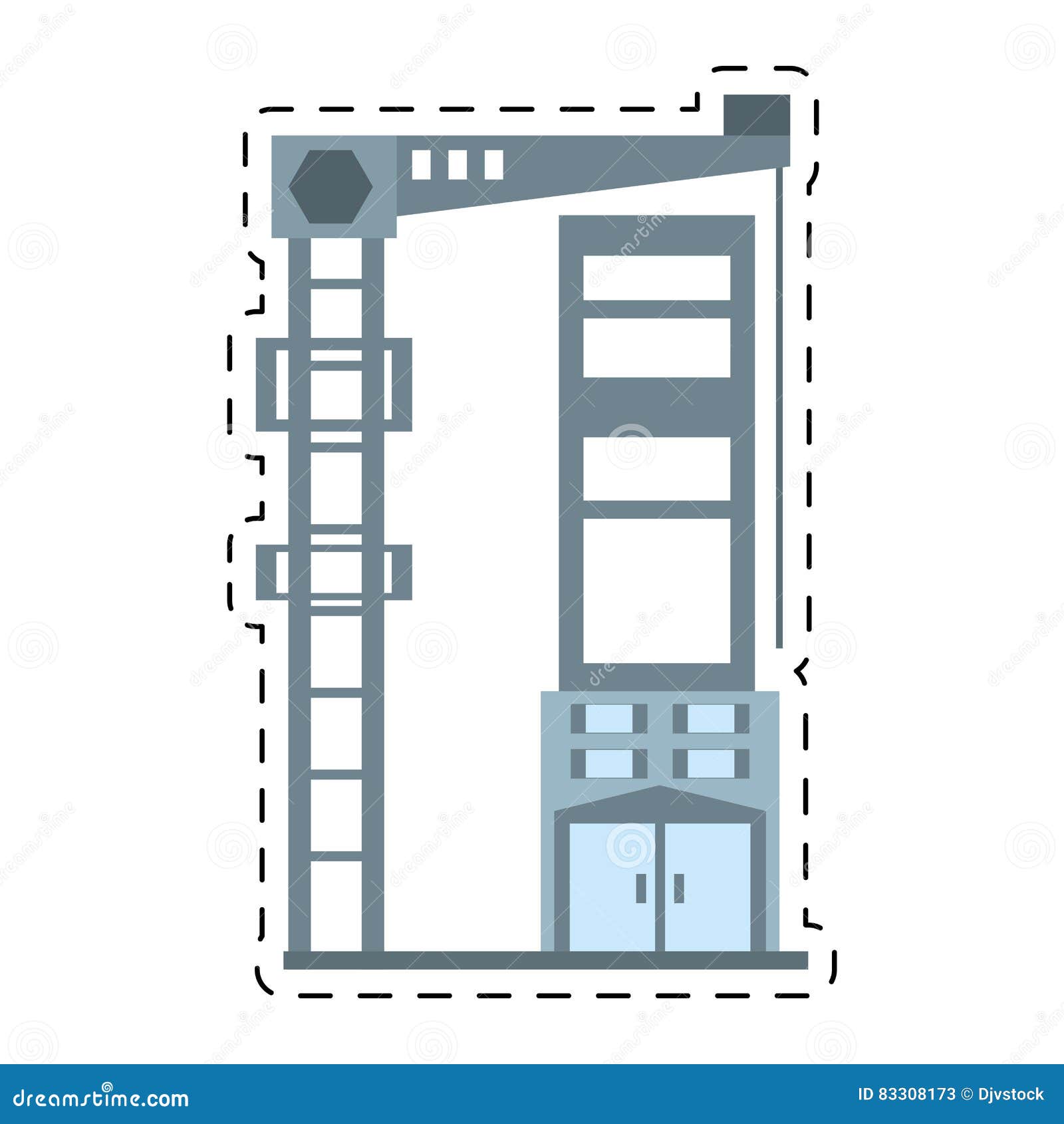 Building Elevator Construction Structure Cut Line Stock Illustration ...