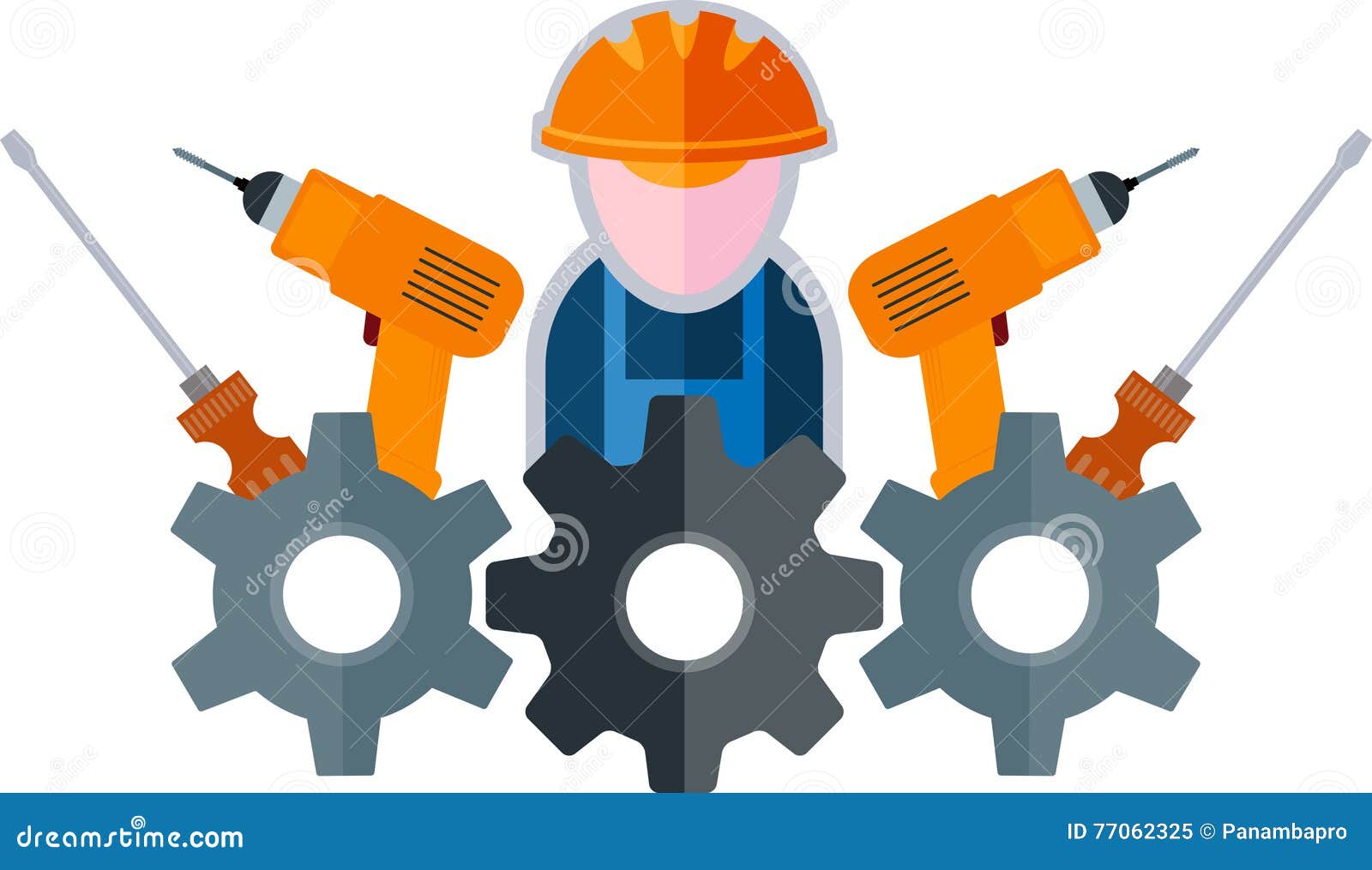 Building emblem stock vector. Illustration of gear, construction - 77062325