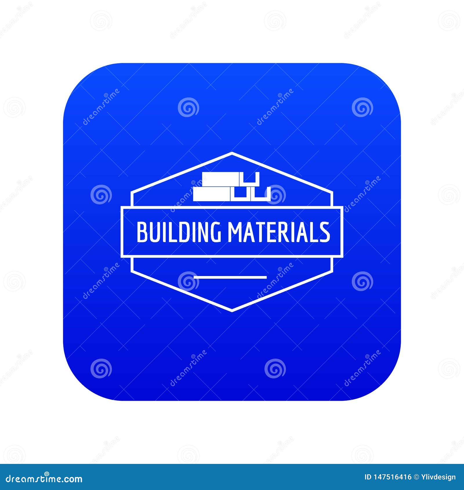 Building Emblem Icon Blue Vector Stock Vector - Illustration of ...