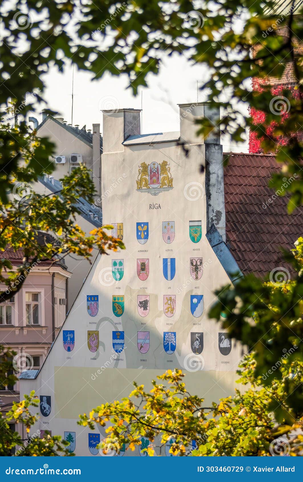 Building With Emblems And Multiple Sculpted Details Royalty-Free Stock ...