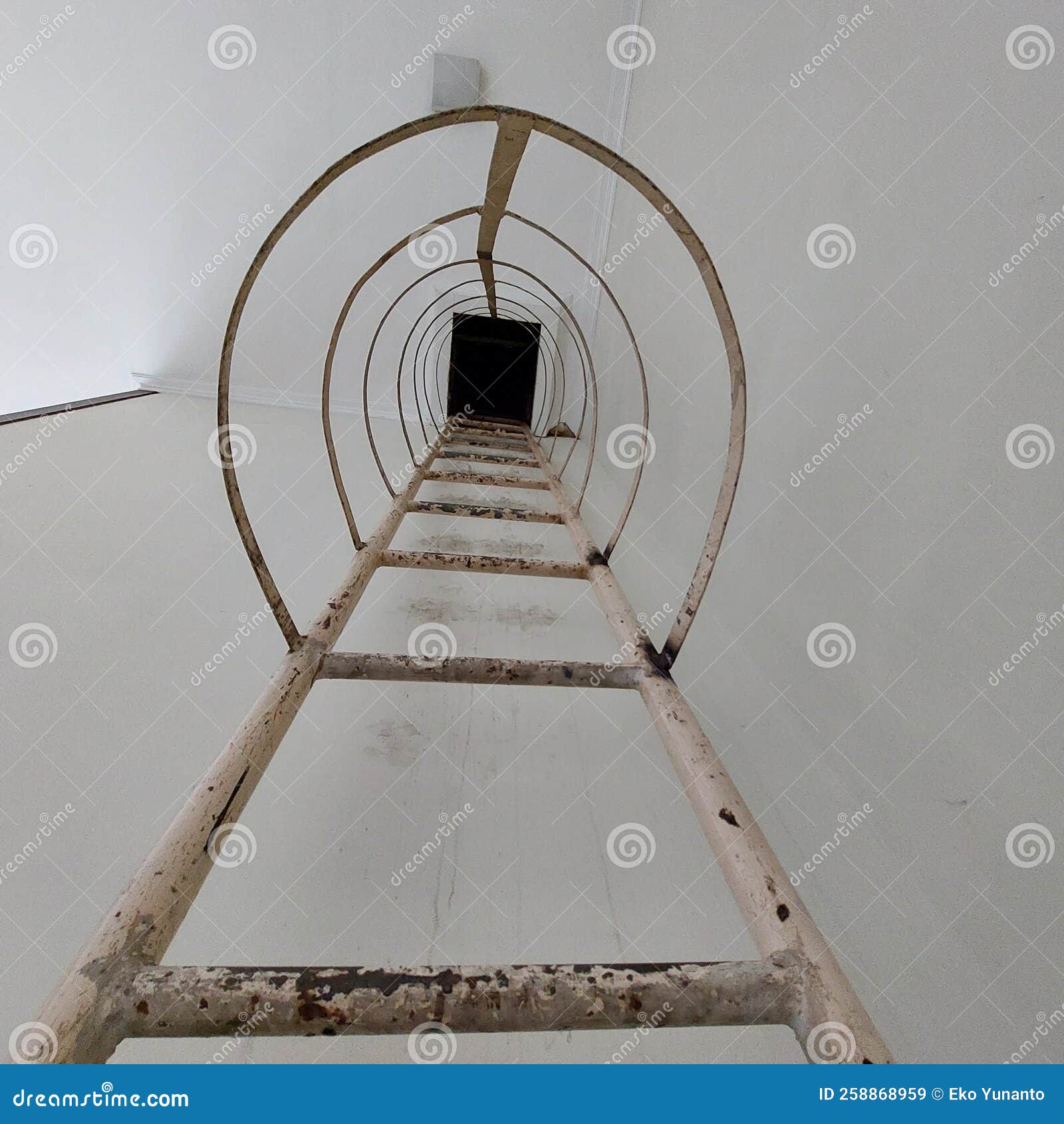 Building Emergency Stairs for Evacuation Stock Image - Image of circle ...