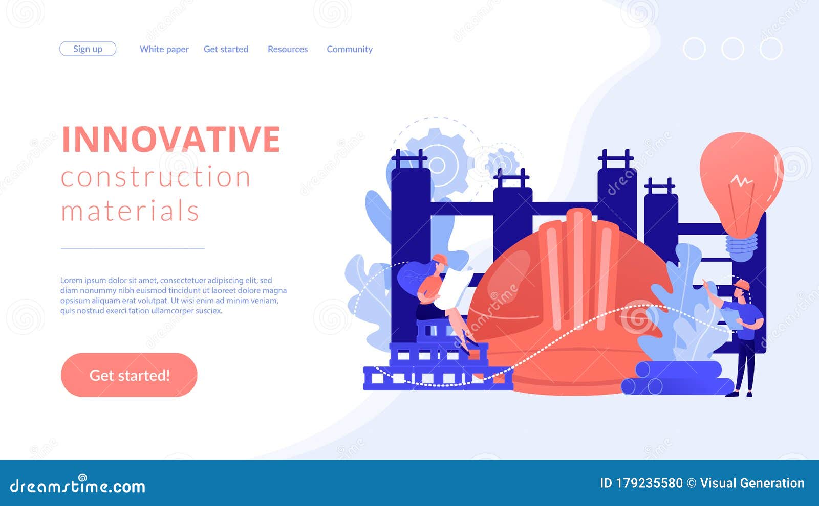Innovative Construction Materials Concept Landing Page. Stock Vector ...