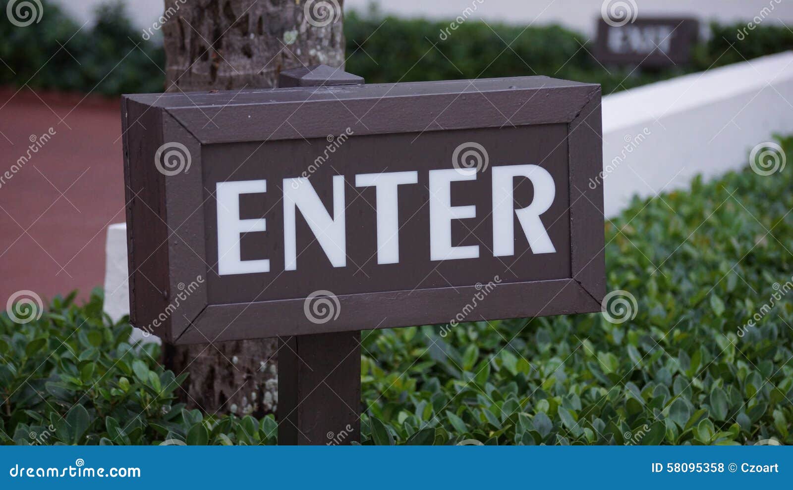 Building enter sign. stock photo. Image of signal, retro - 58095358