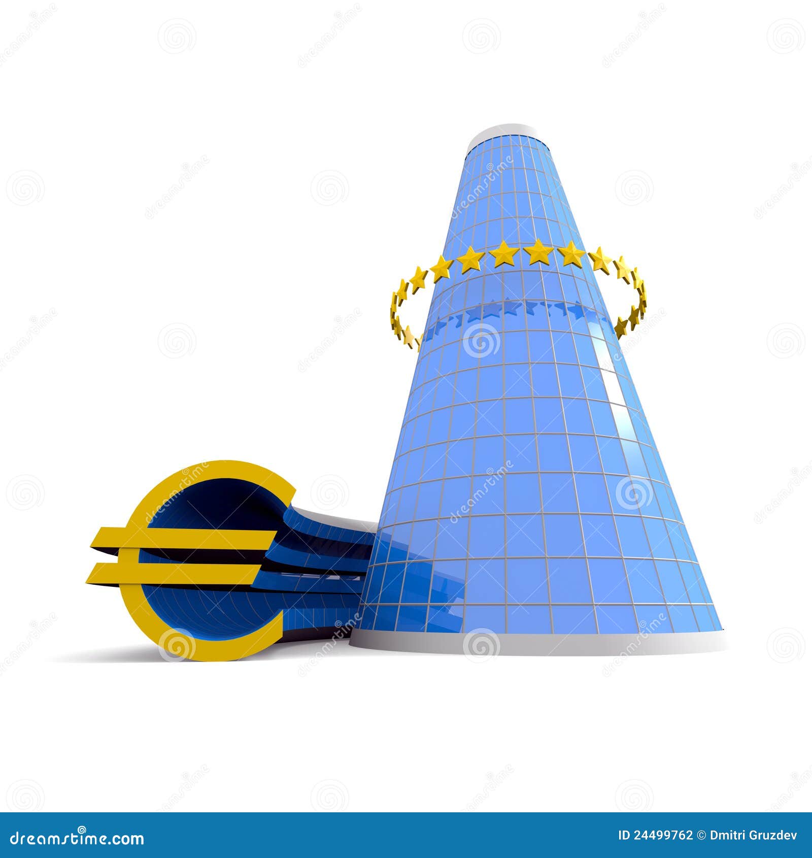 Building with euro stock illustration. Illustration of downtown - 24499762