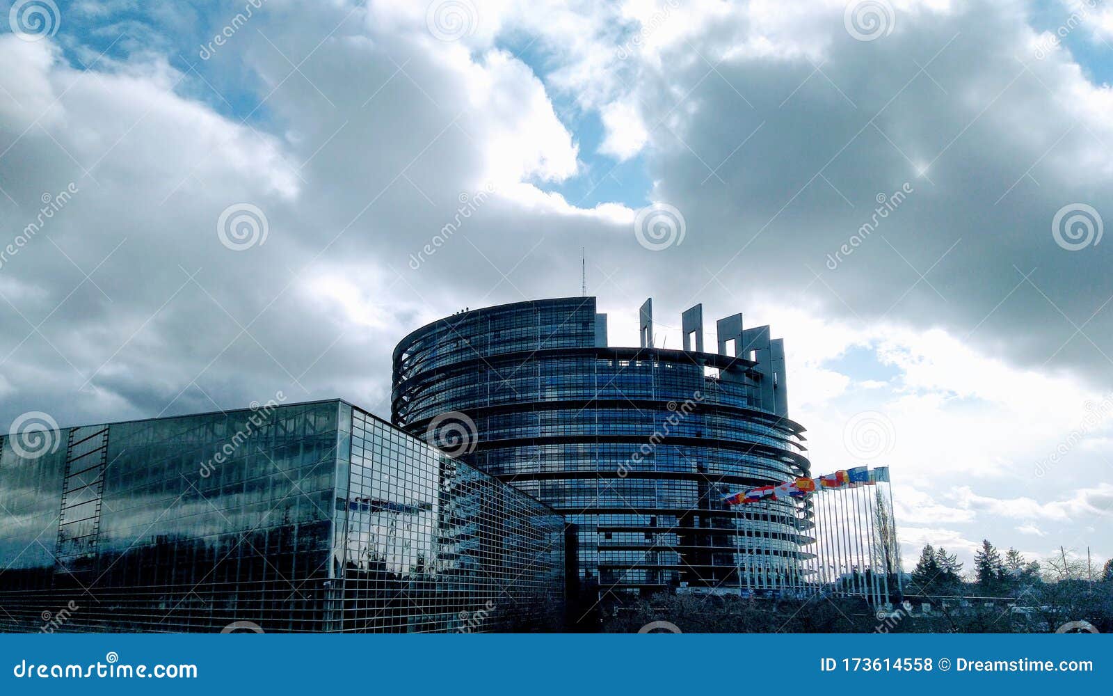 Building of Europarlament stock photo. Image of strasbourg - 173614558