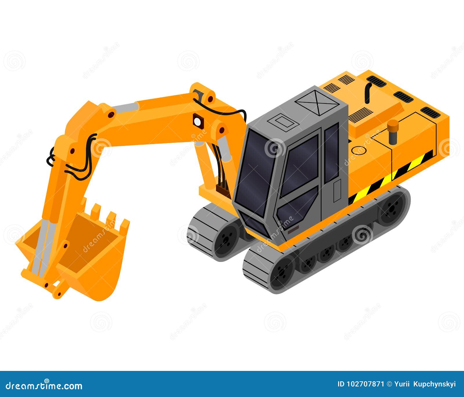 Building excavator 3D stock illustration. Illustration of power - 102707871
