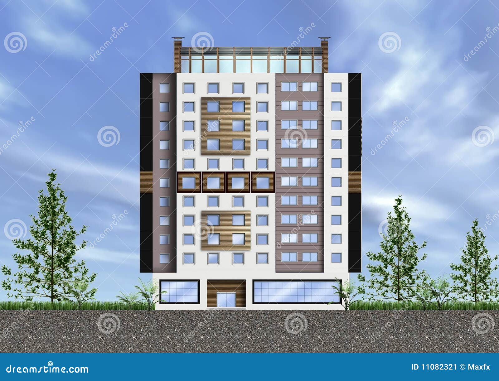 Building exterior stock illustration. Illustration of structure - 11082321