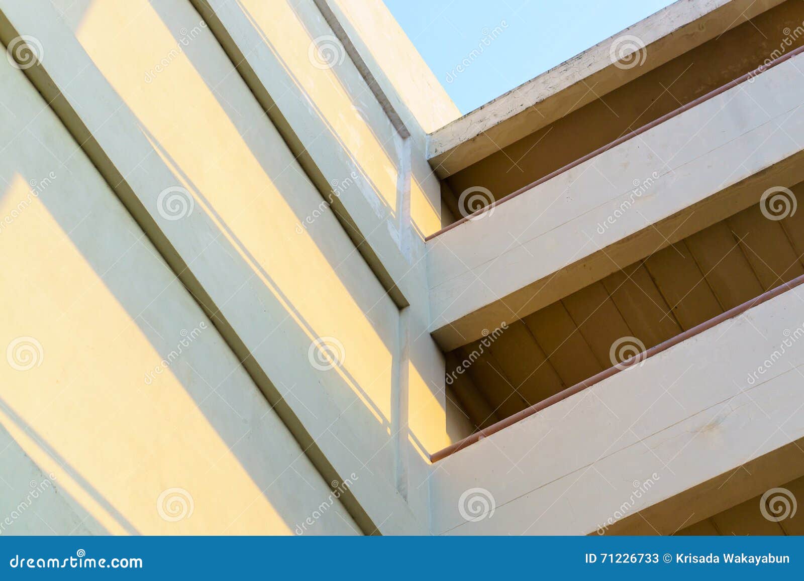 Building Exterior, Old Building with Sun Light Shadow Stock Image ...