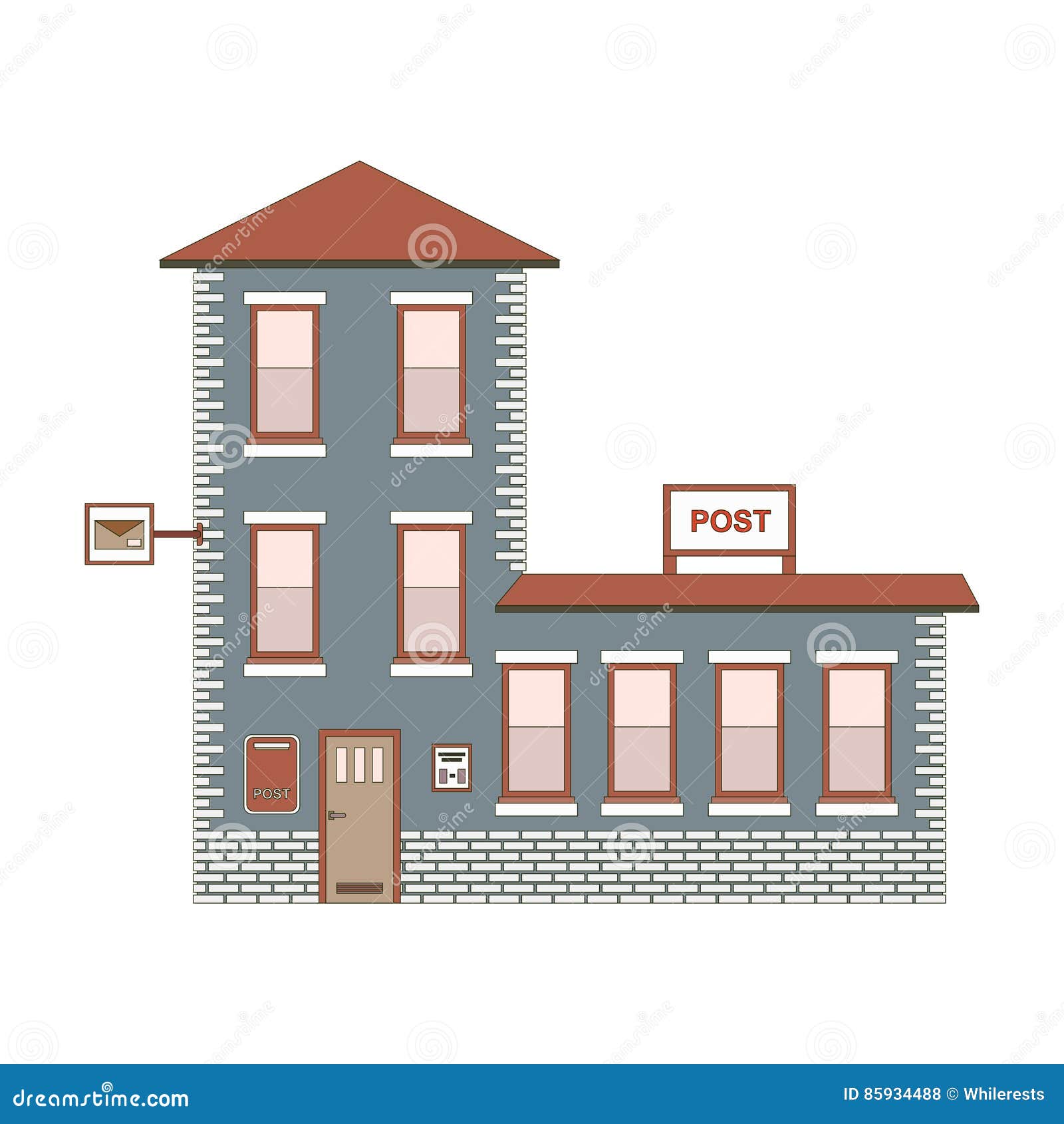 Building Exterior of Post Office. Vector Illustration Eps10 Stock ...