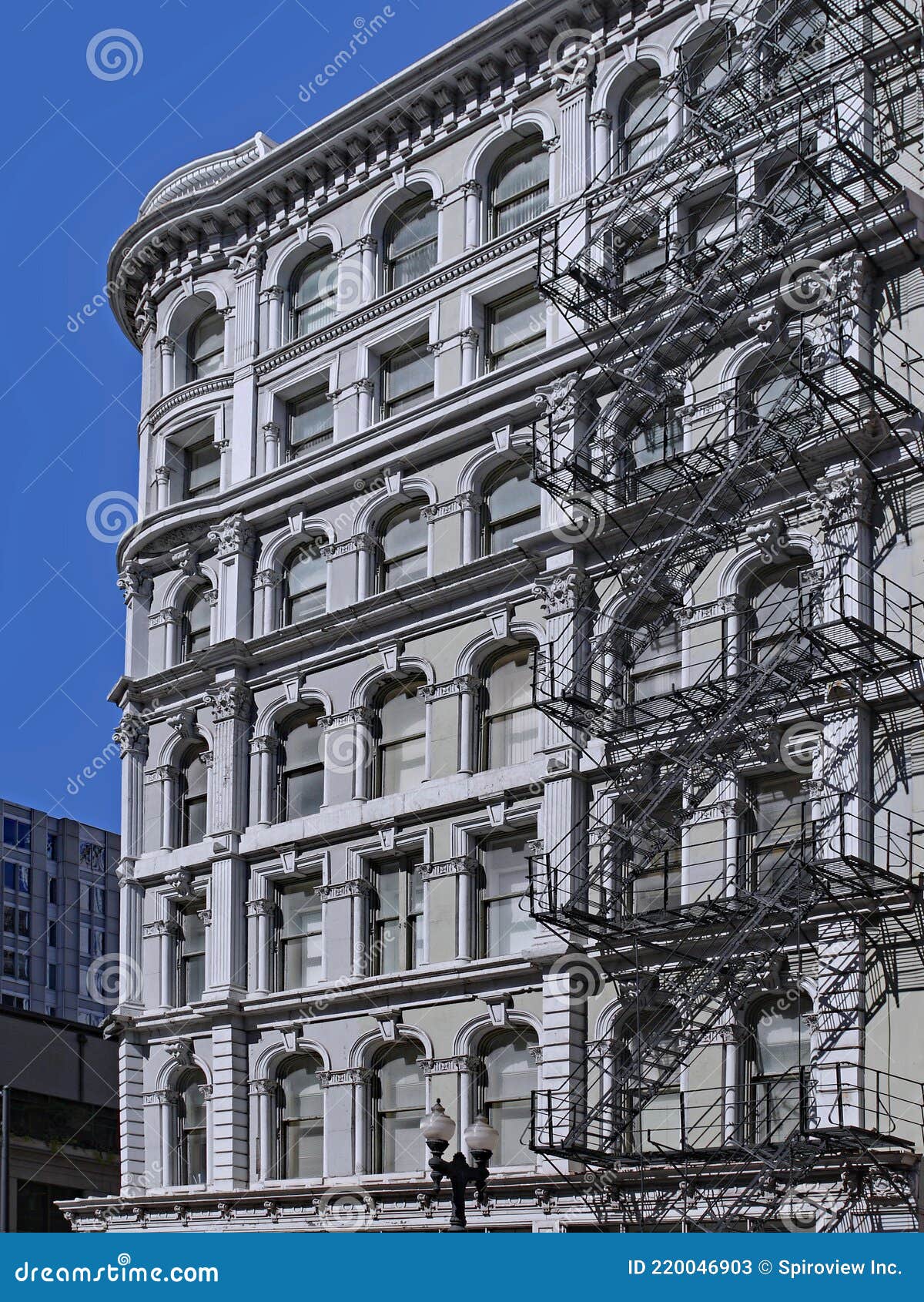 Building with External Fire Escape Stock Image - Image of vintage ...