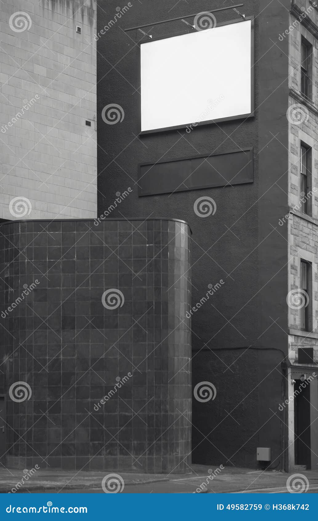 Building Facade with Advertising Poster, Blank Space Stock Image ...