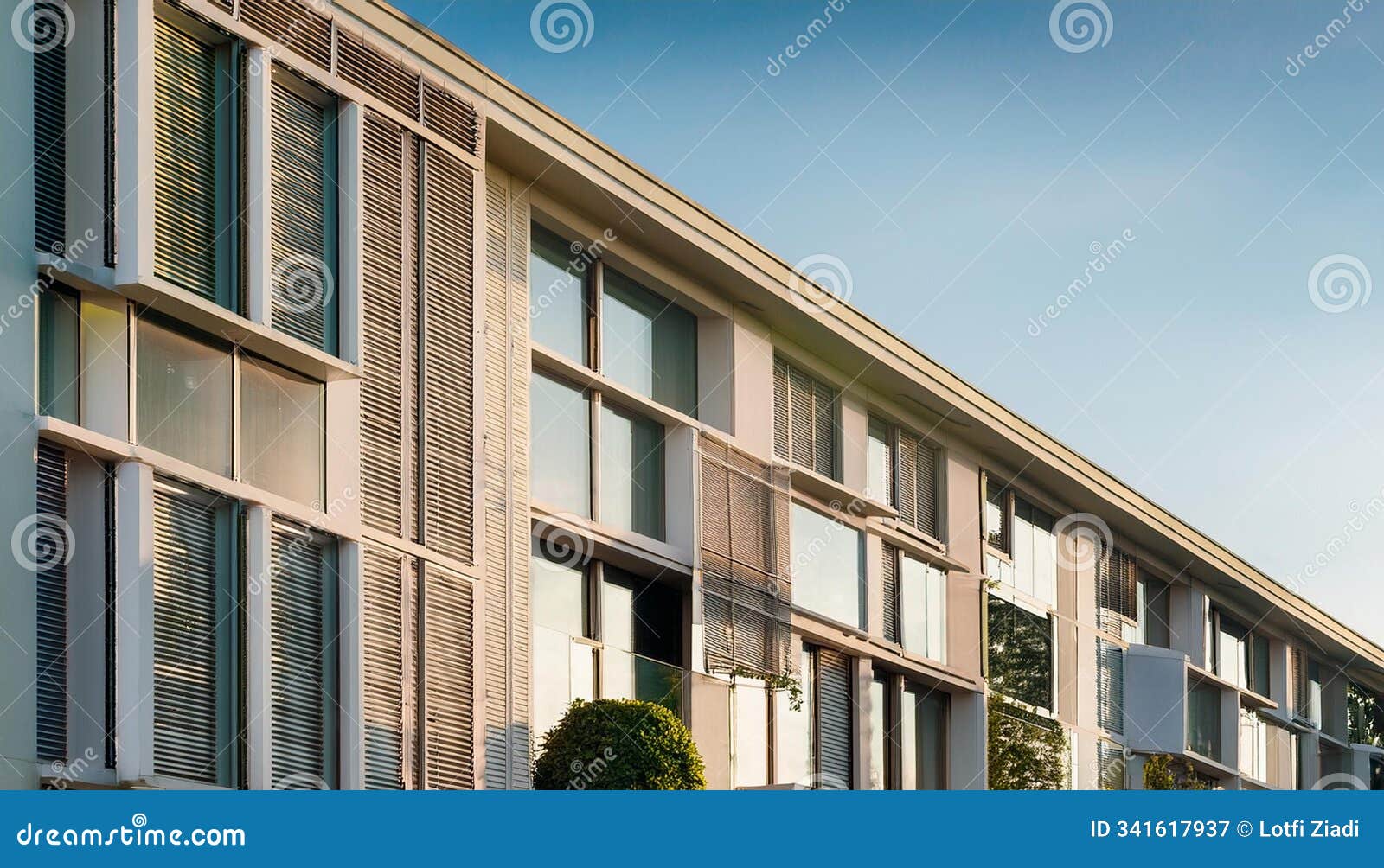 Building Facade Apartment with Window and Blank Wall Stock Illustration ...